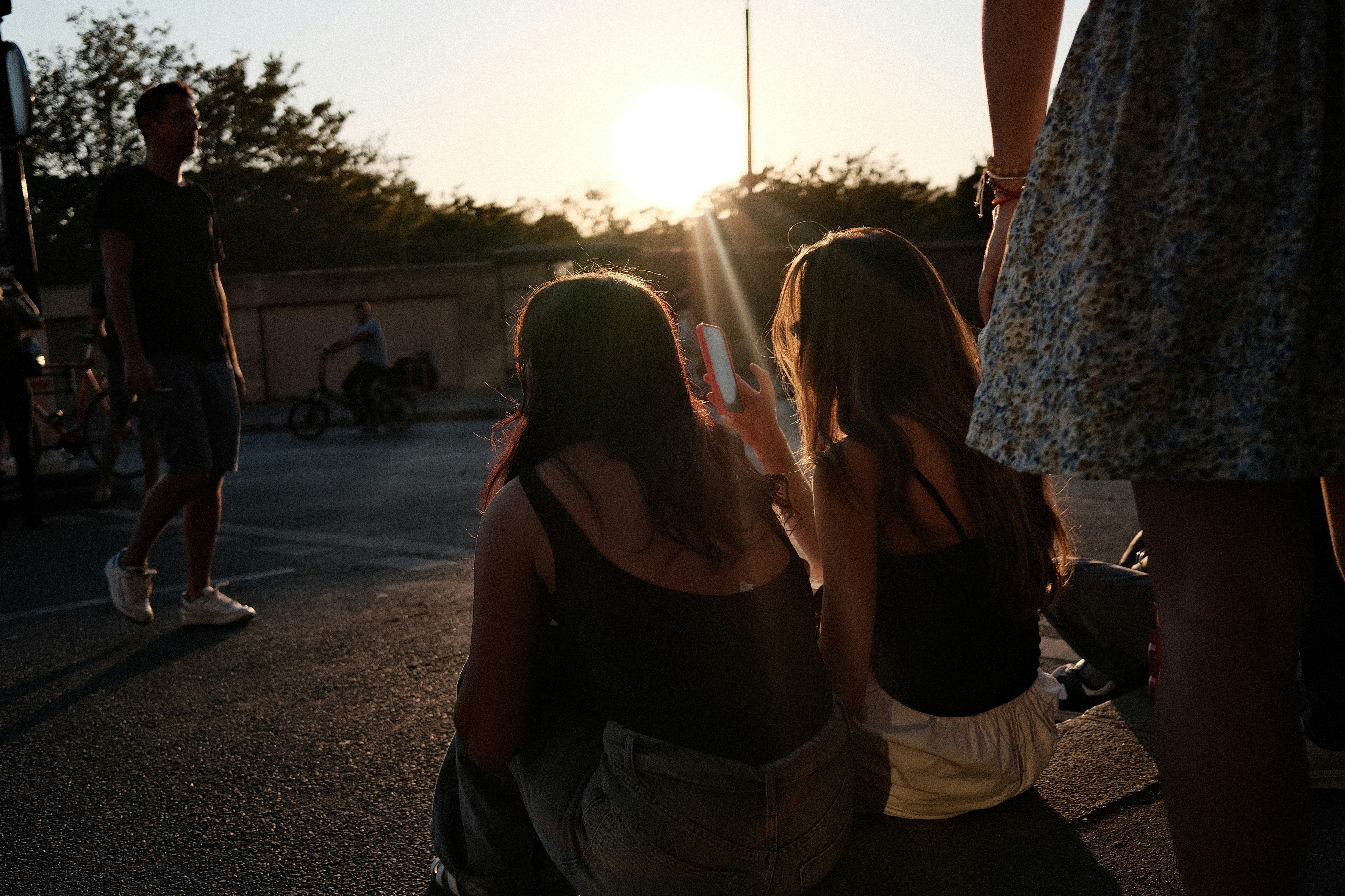Sunset Circle: Friends Gathered at the Edge of Light