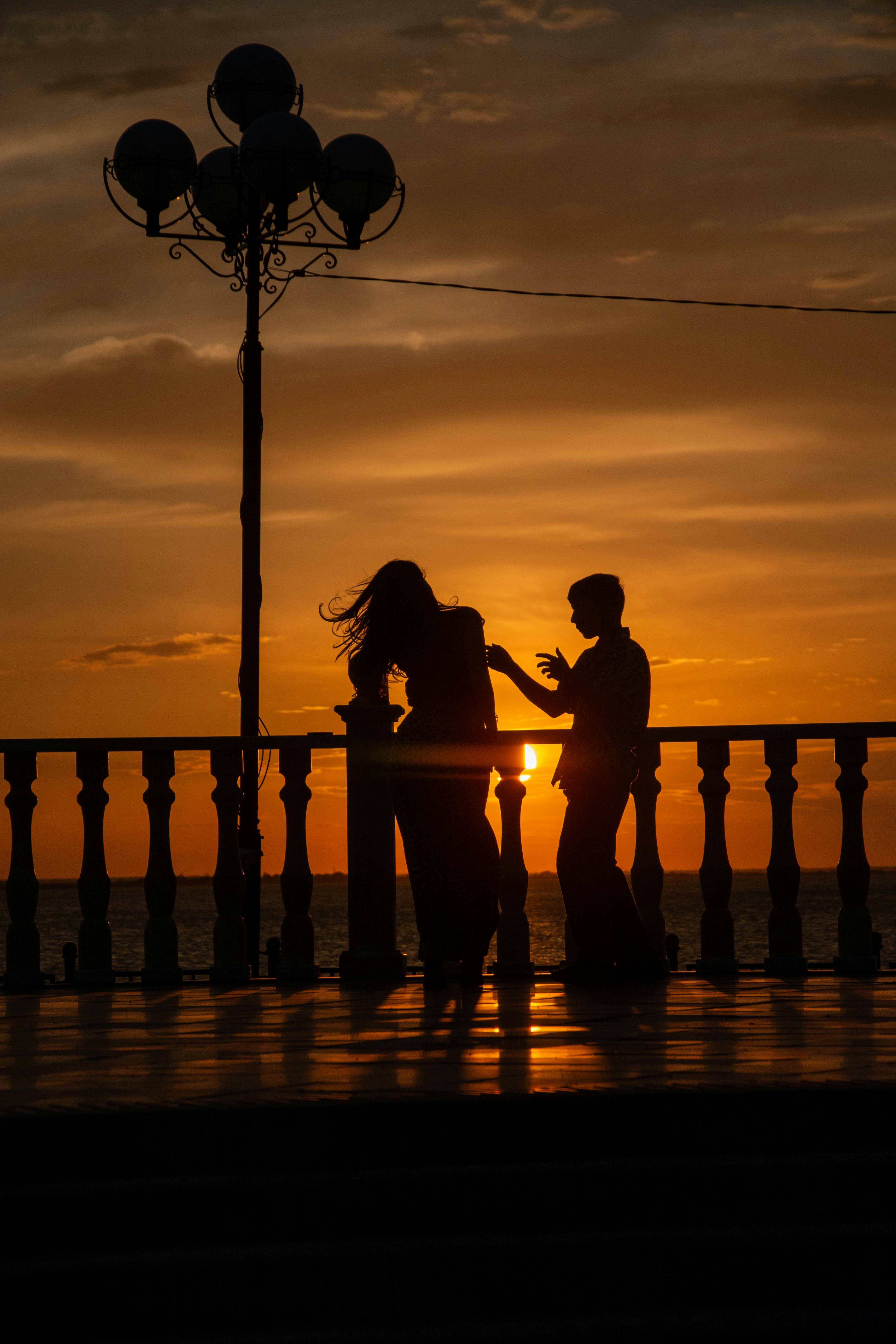 Silhouetted Moment at Golden Hour