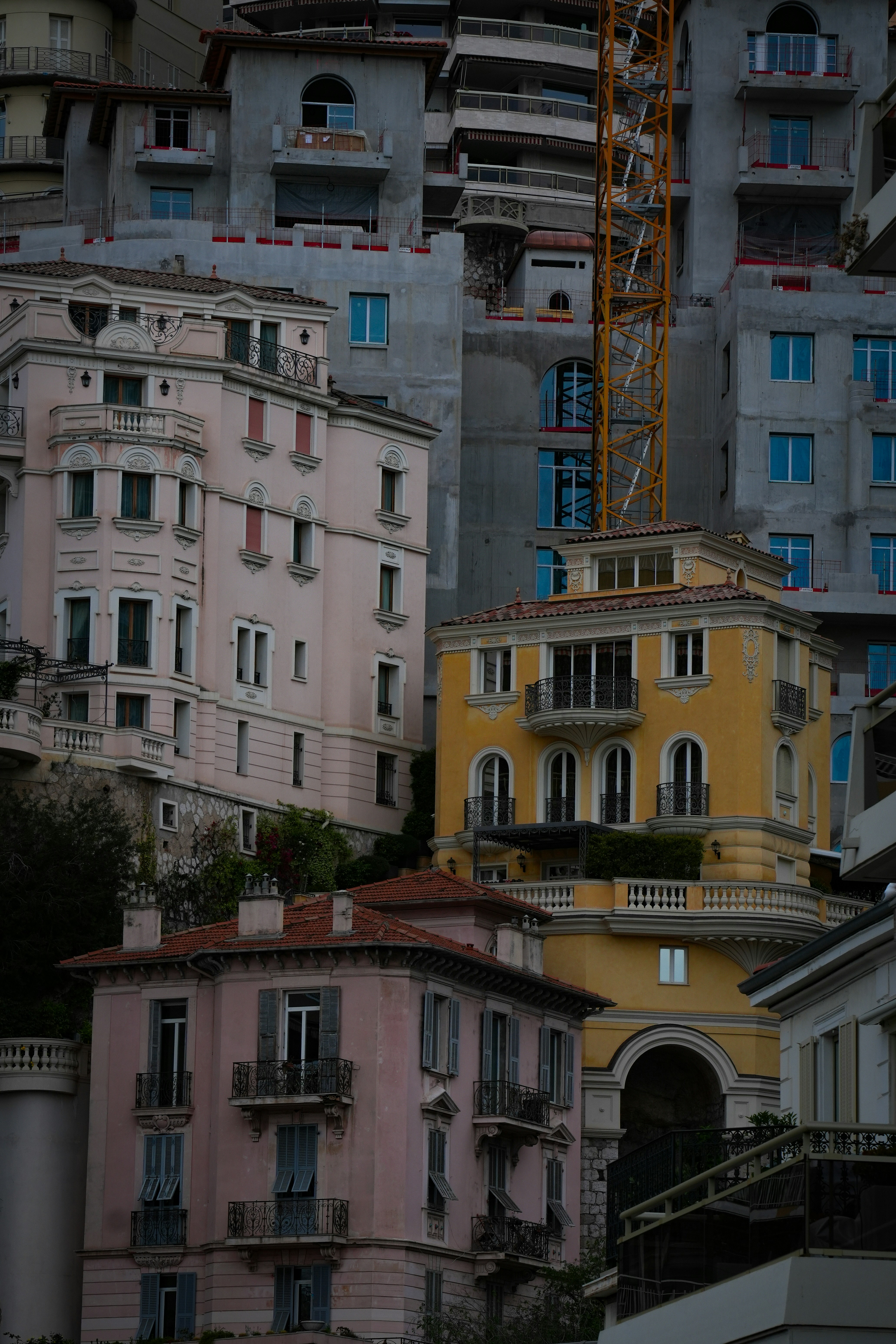 Pastel Facades and a Crane: Urban Portrait of Built Dreams