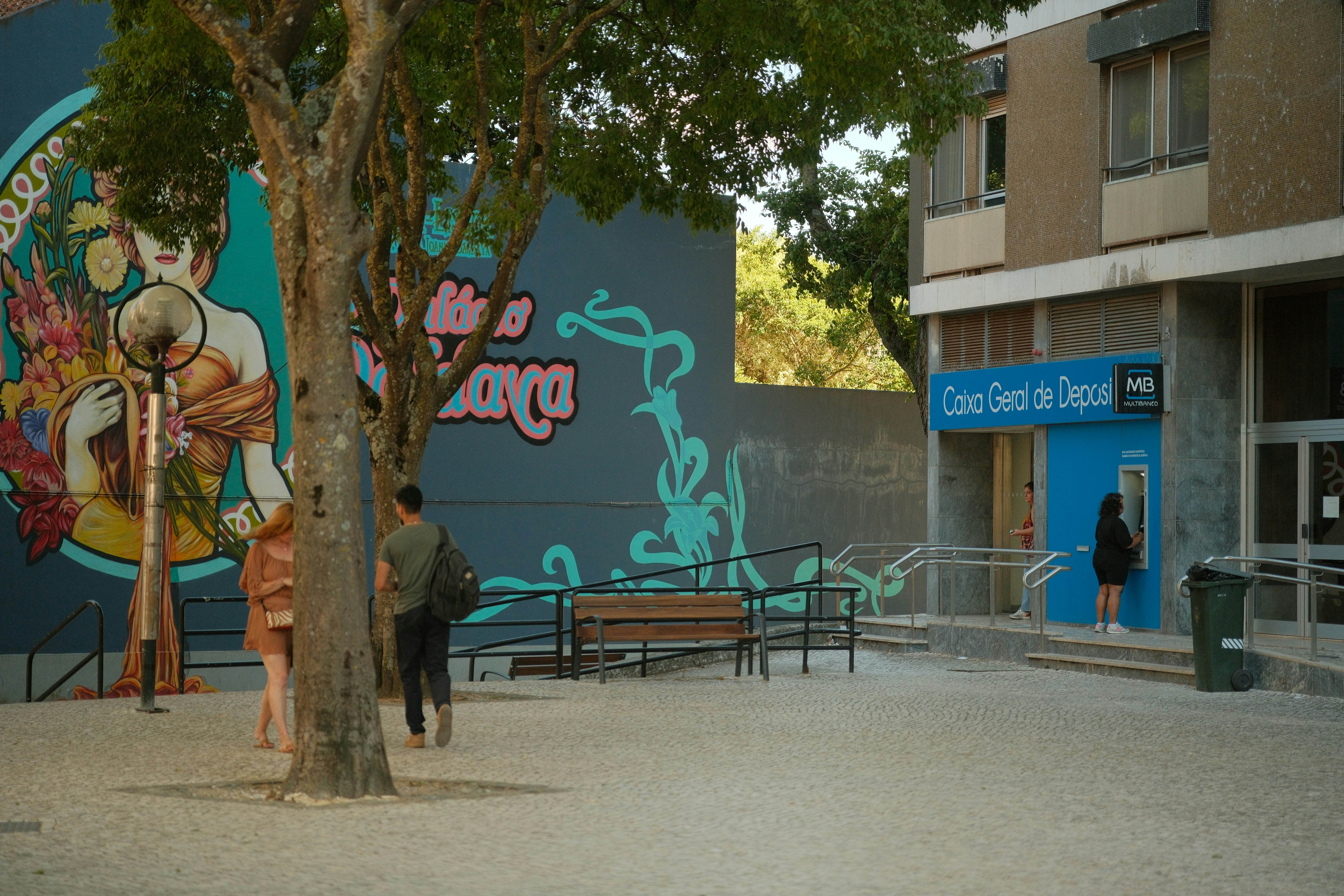 Mural Walk: A Quiet Corner by the Blue Bank