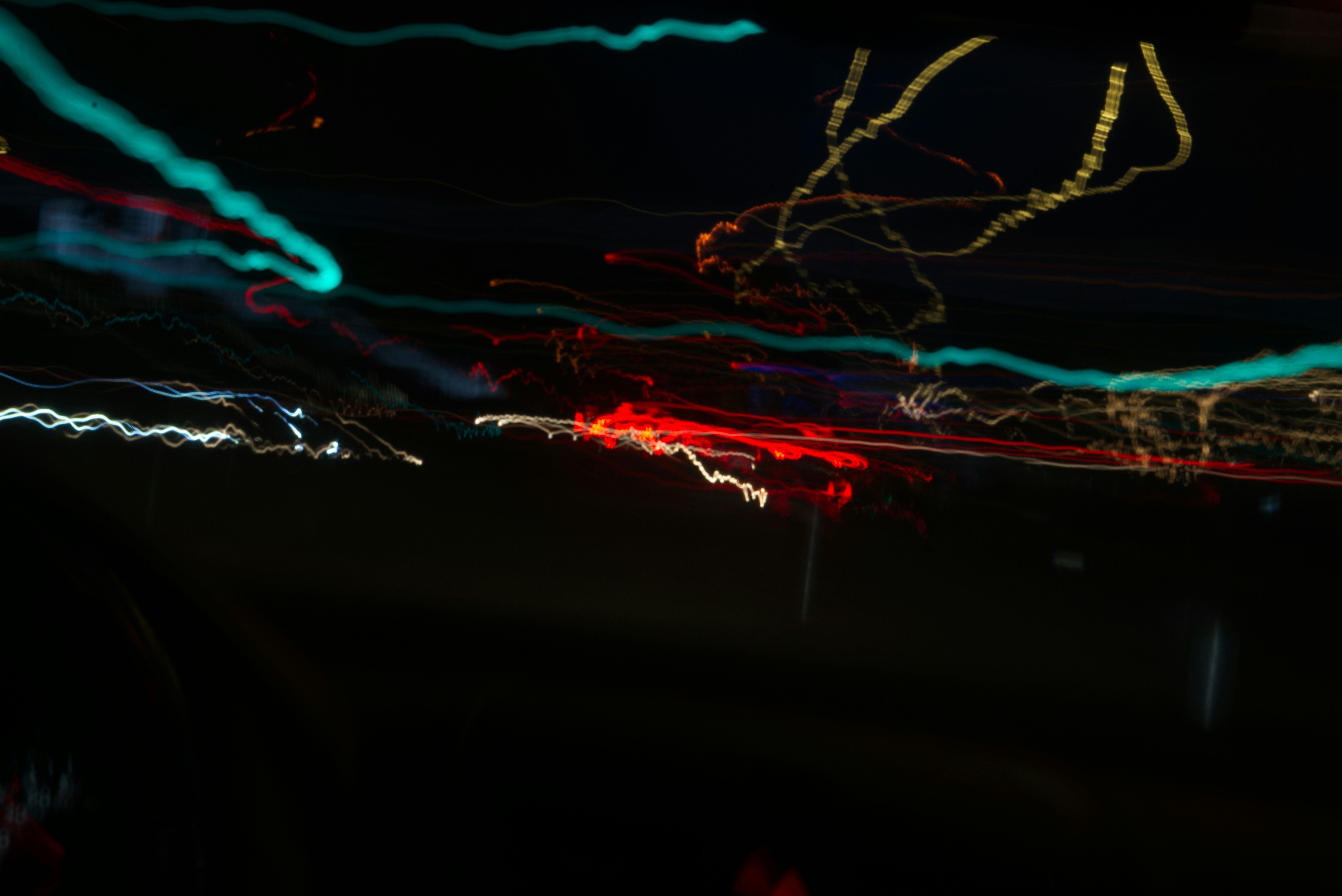 Lagoon of Neon Trails: Night Drive in Light Streaks