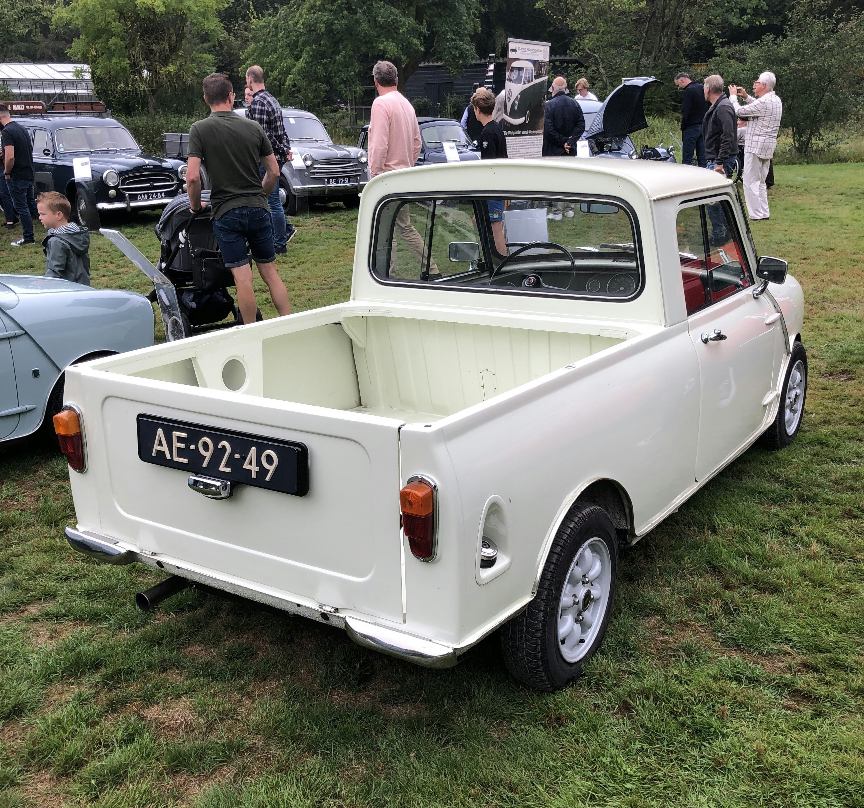 Cream Classic Pickup at a Quiet Car Show
