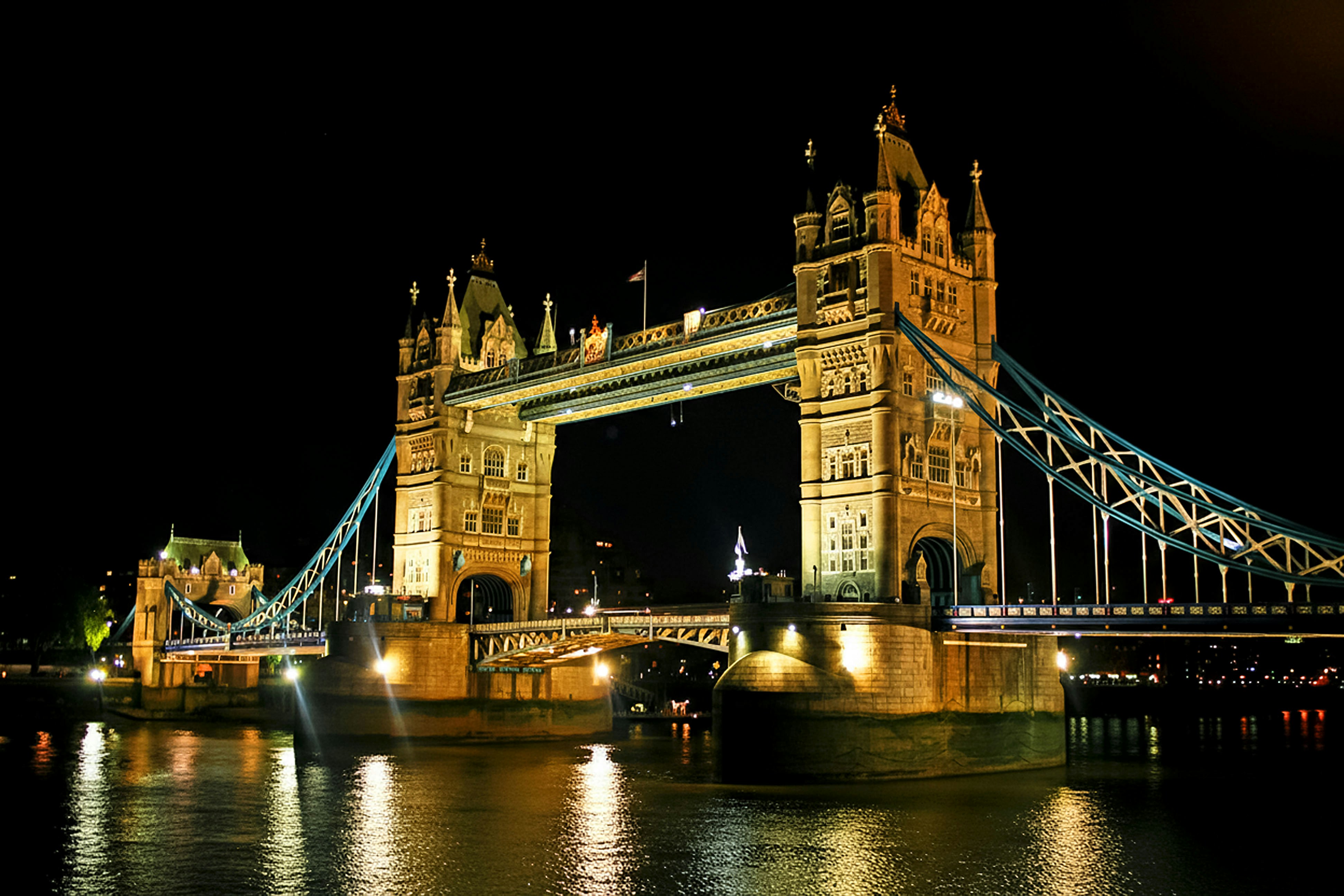 Tower Bridge Ignited by Night Riverscape