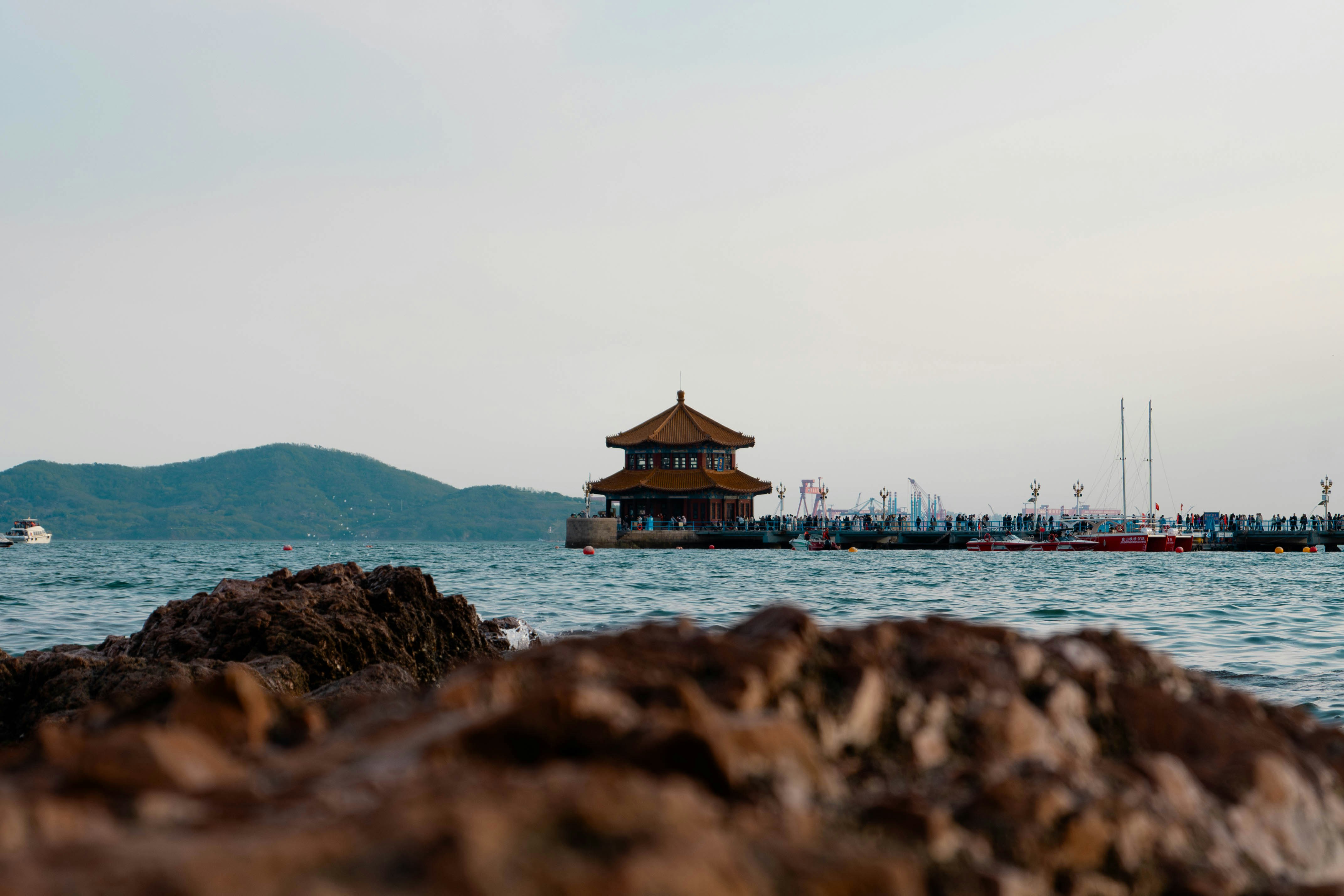 Temple at the Tranquil Pier: A Quiet Sea Village