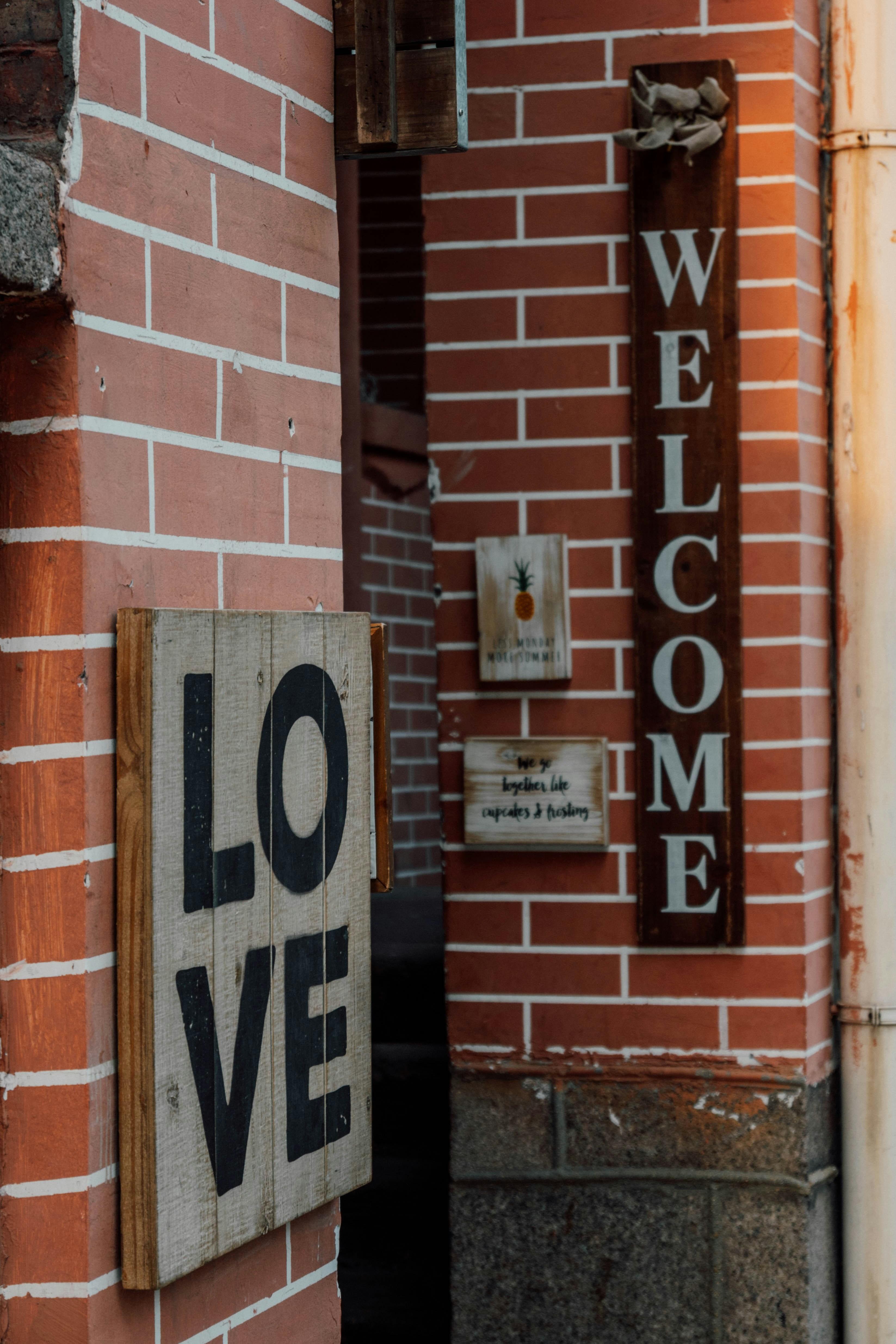 Welcome to Love: A Bricky Greeting on a Quiet Street
