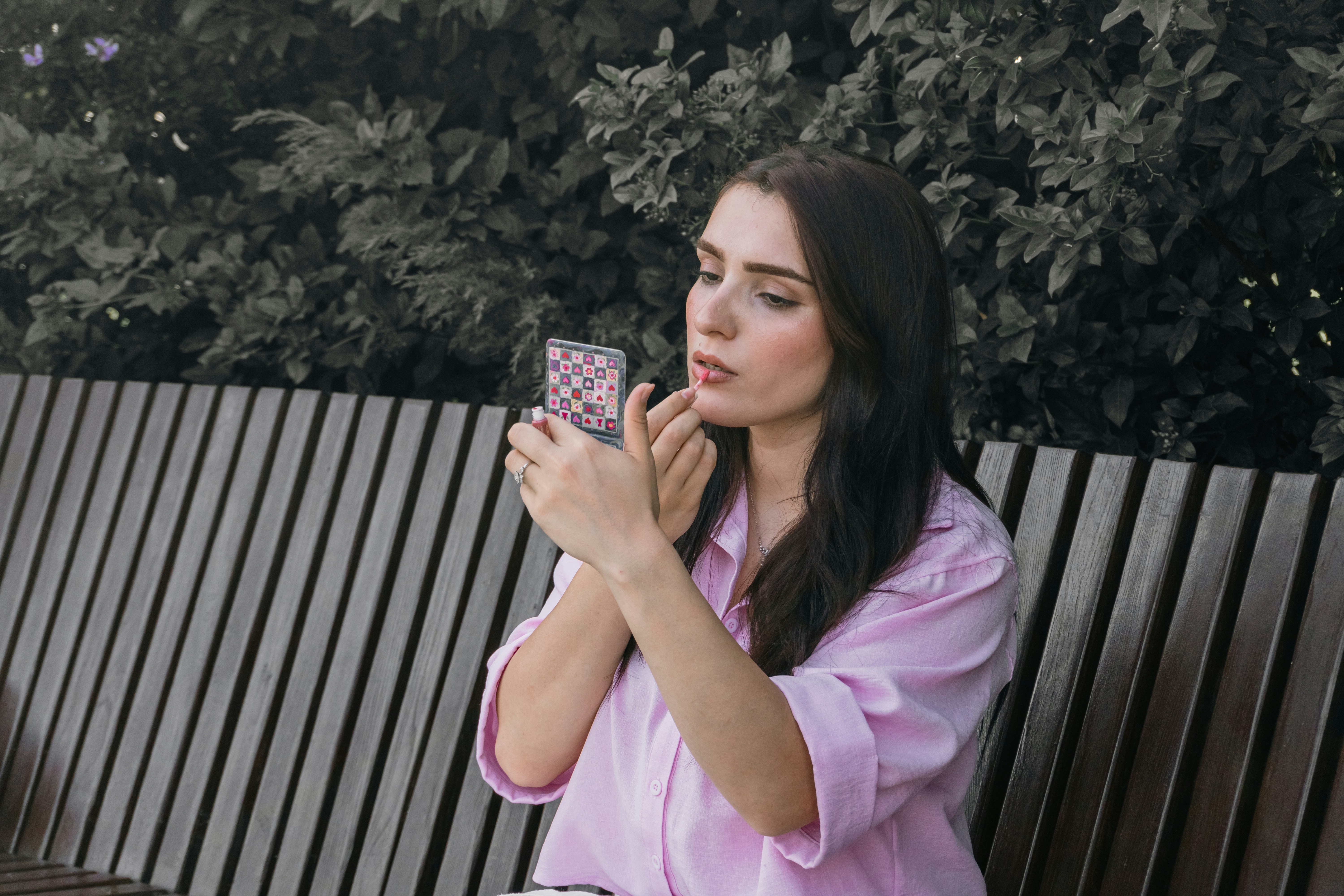 Portrait on a Park Bench: Soft Light, Focused Gaze