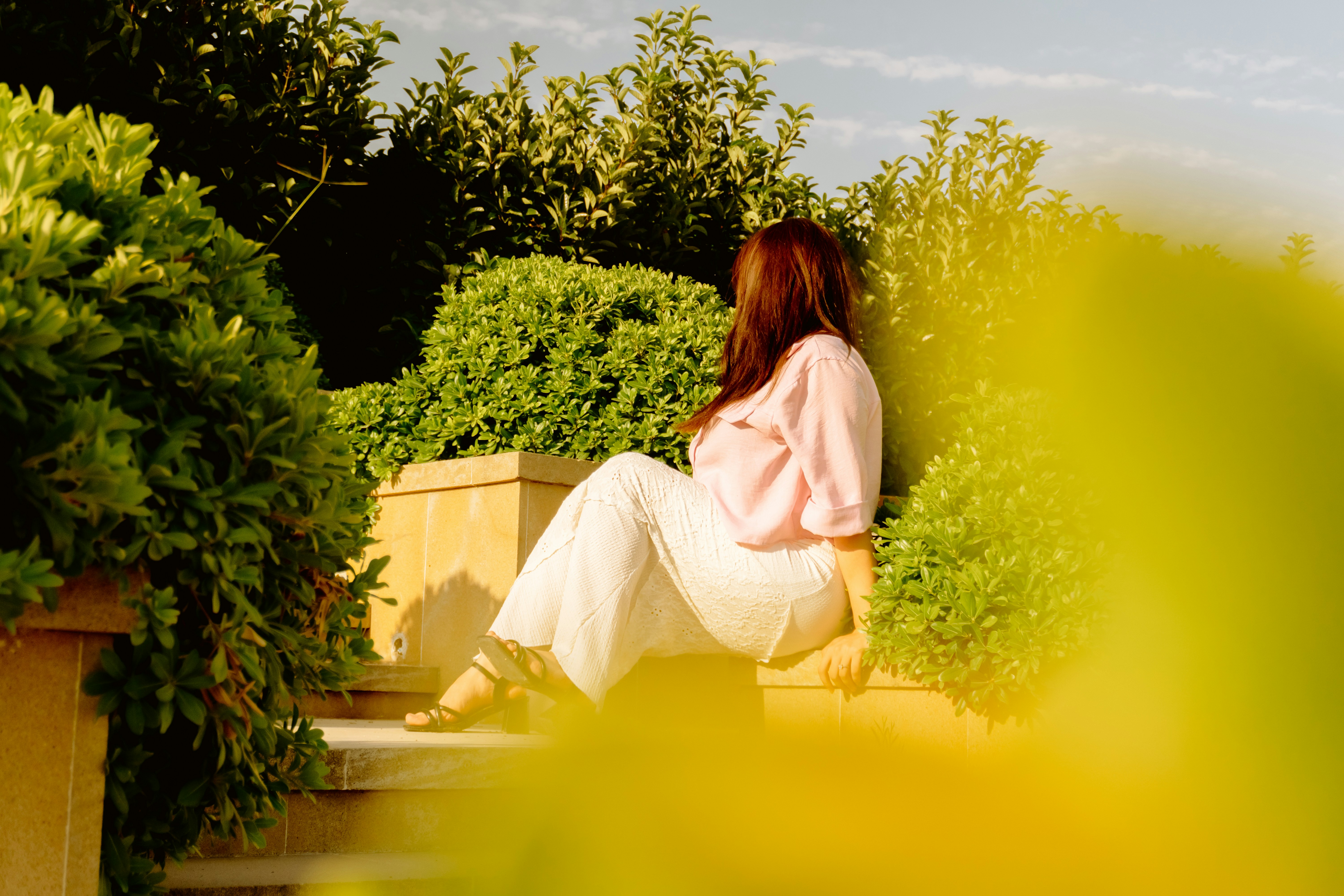 Sunlit Terrace Portrait in Velvet Pink