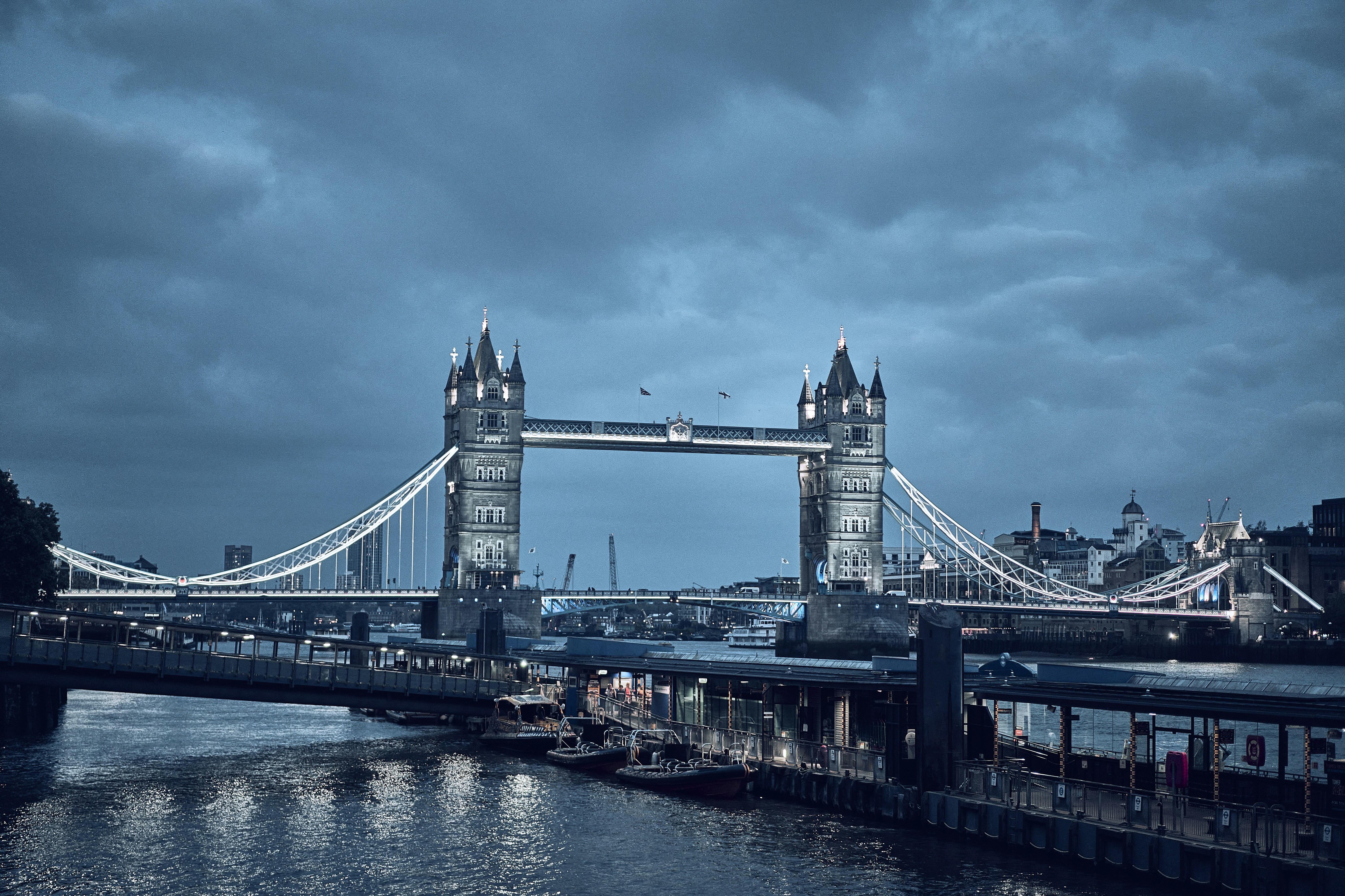 London in Blue: Tower Bridge Reigns over a Quiet Thames Evening