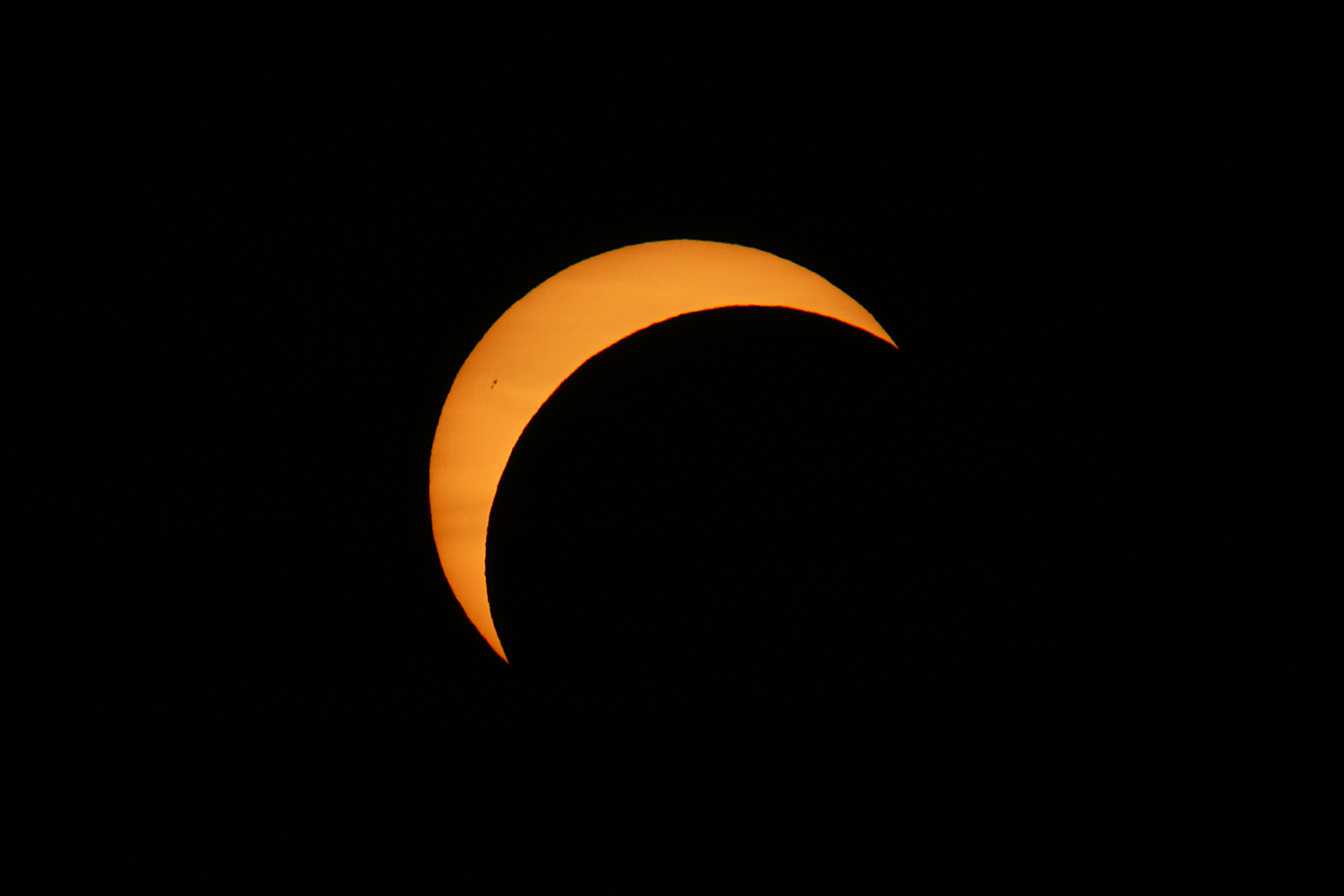 Partial Solar Eclipse: A Vivid Crescent in a Velvet Night