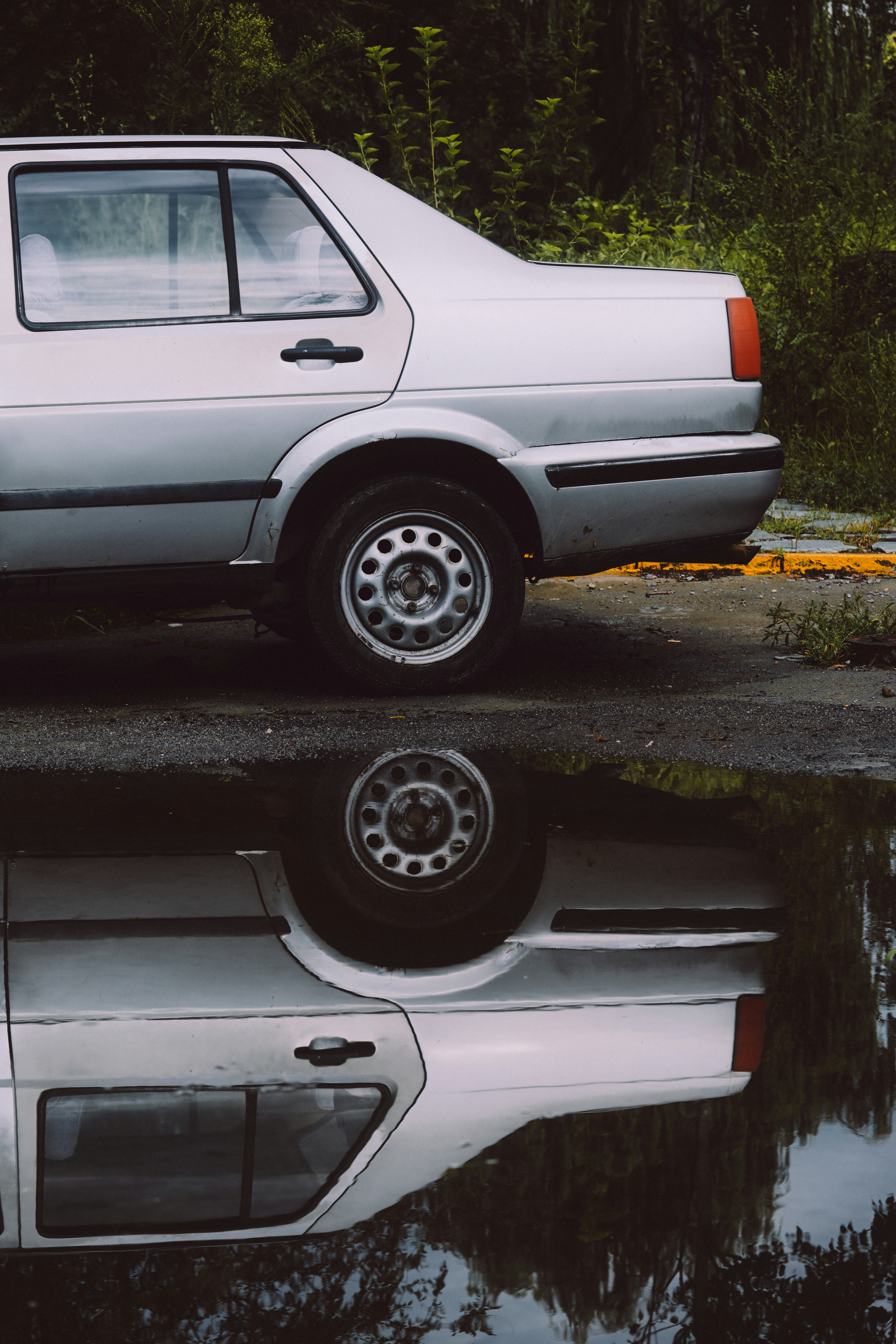 Backward Glance: A Quiet Car and Its Mirror Image