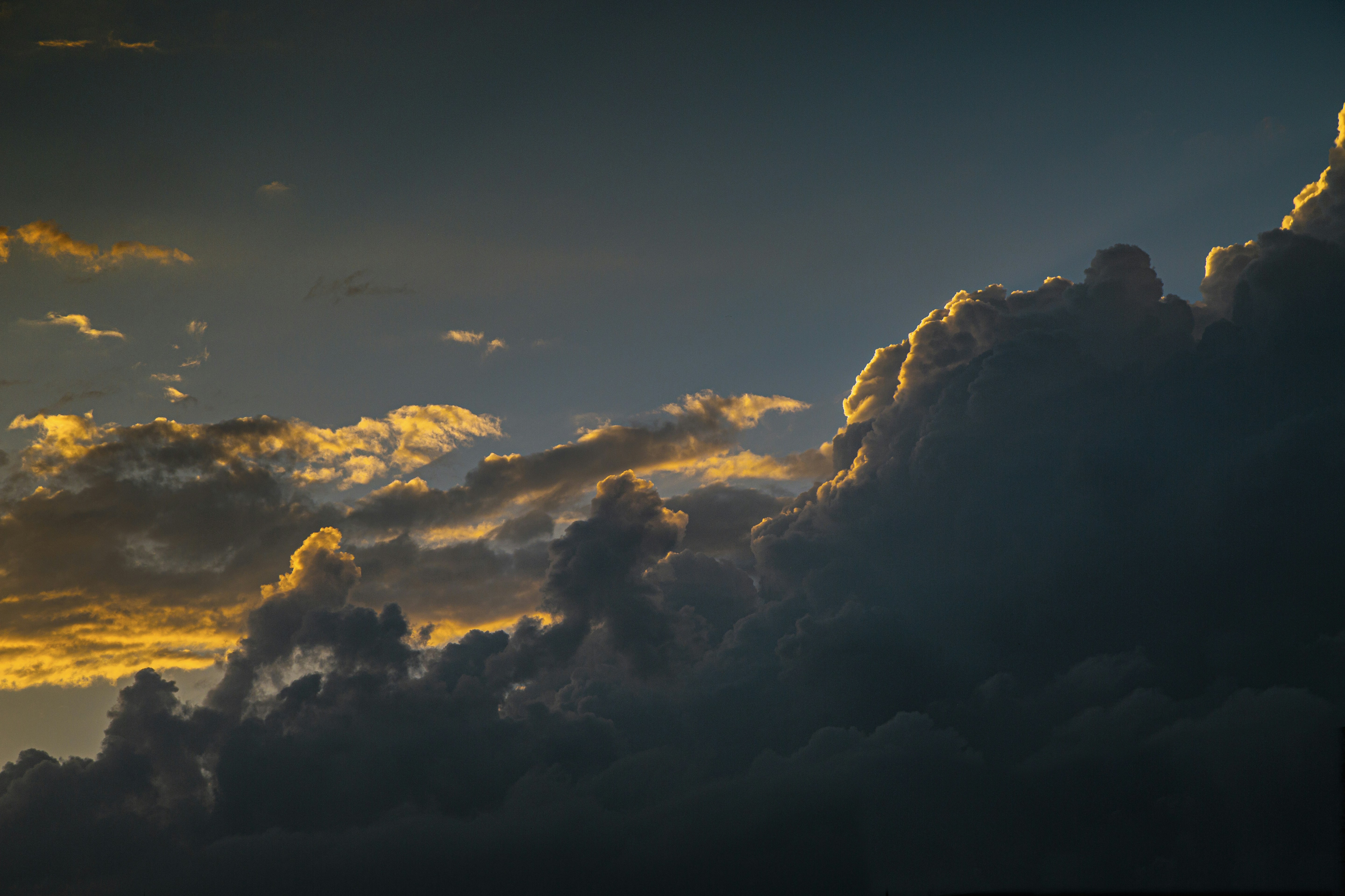 Gold-Outlined Clouds at Dusk