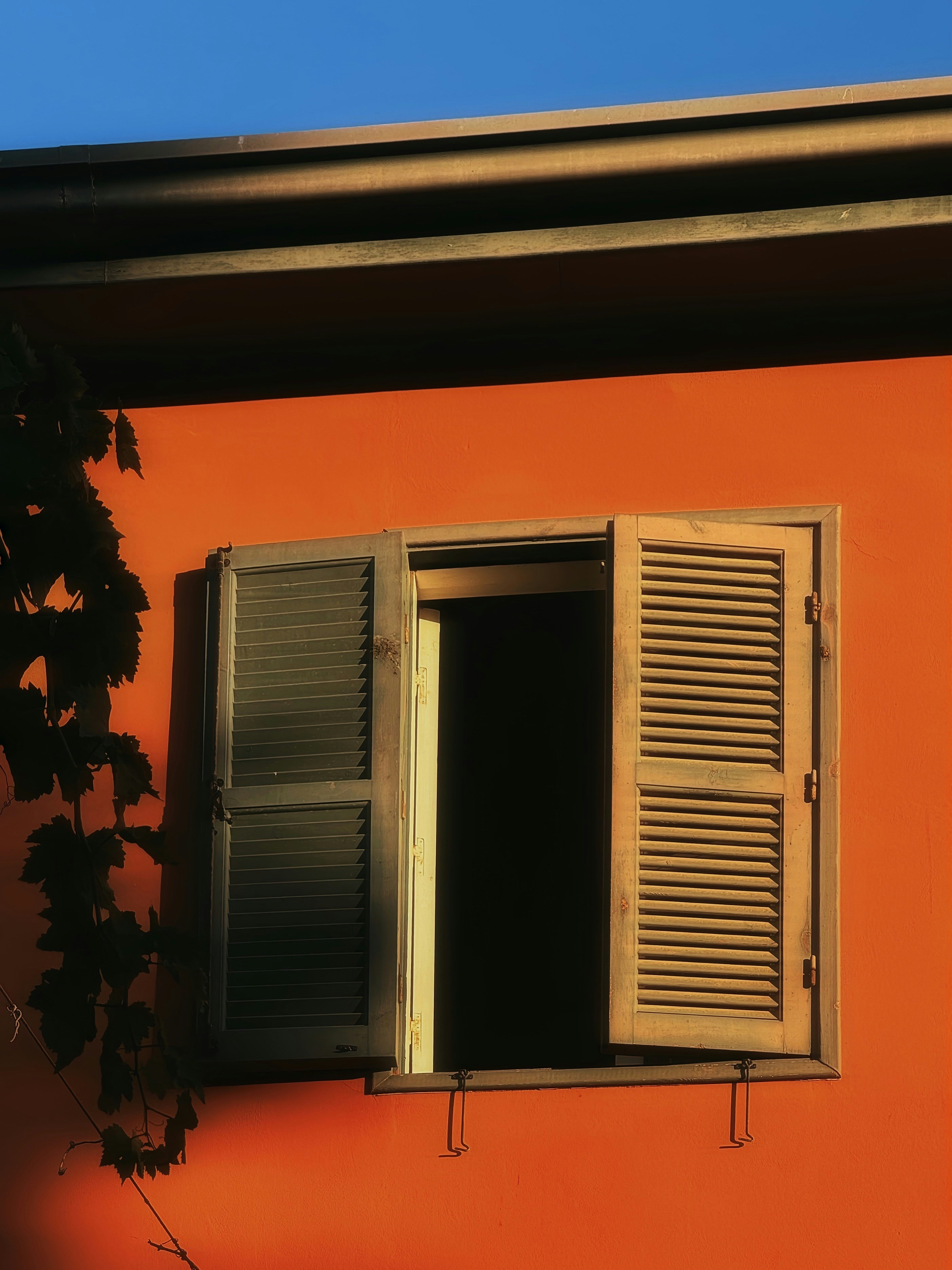 Open Door on a Warm Orange Wall