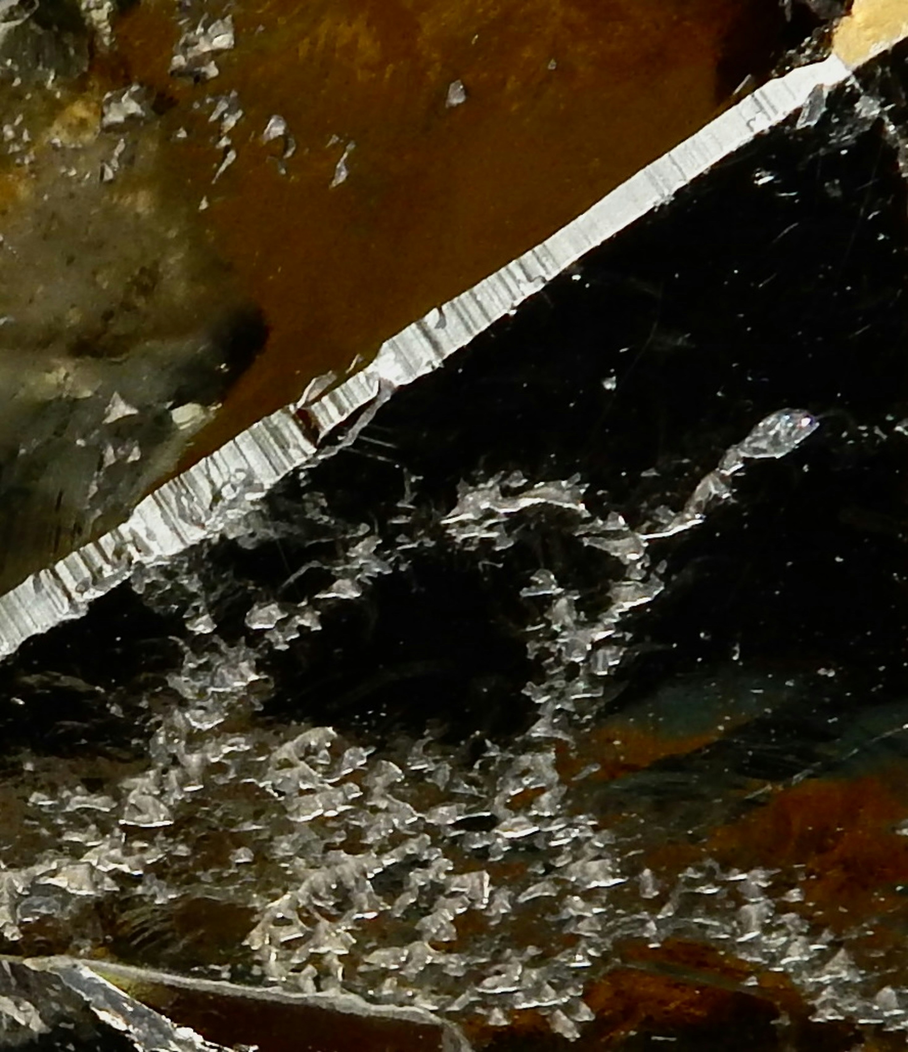 Crystalline Edge: A Fragment of Rust and Ice