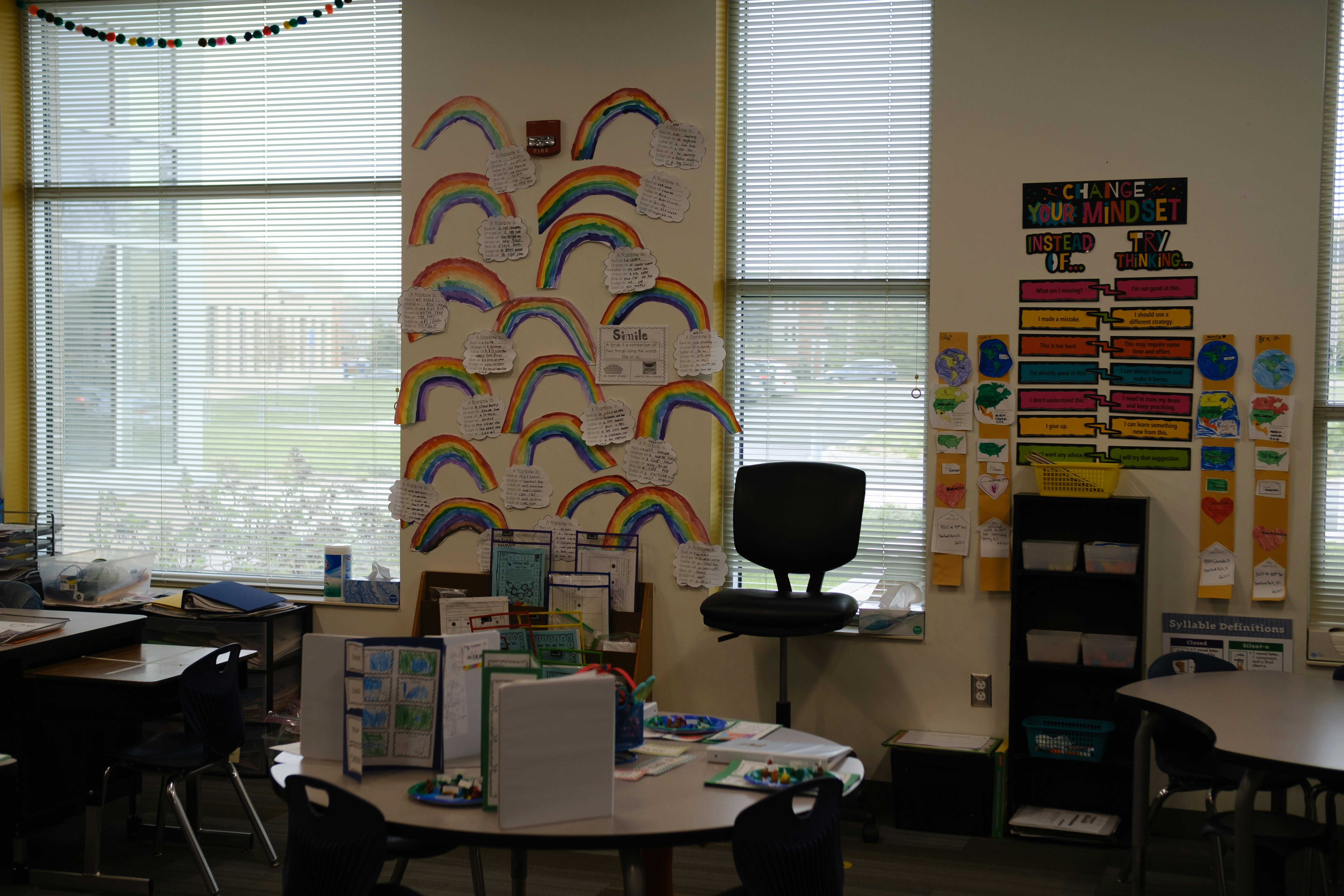 Rainbow Wall Gallery Quietly Orchestrates a Busy Classroom