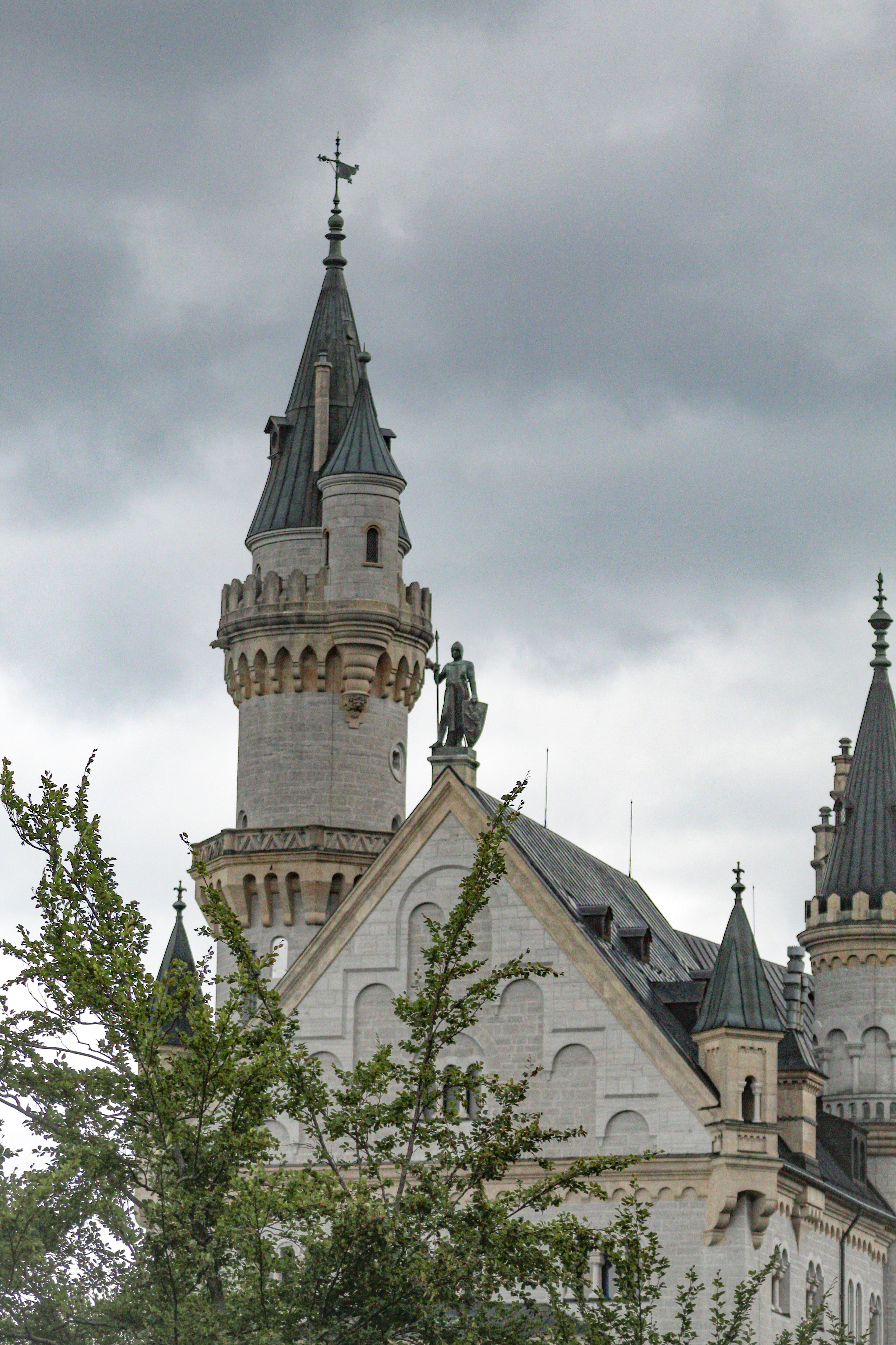 Castle Spire Against Stormy Sky