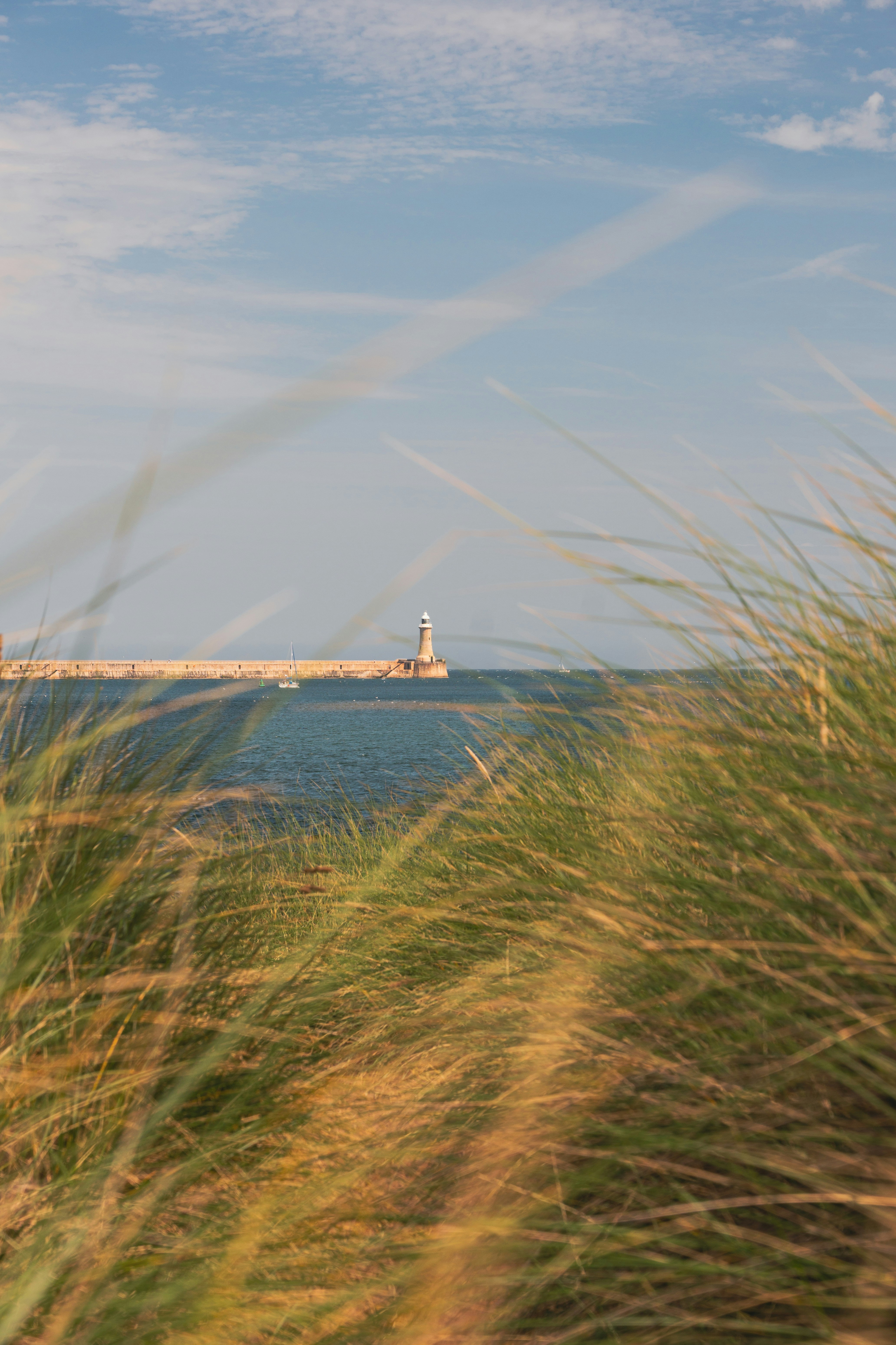 Lighthouse Sentinel Beyond the Sea Grass