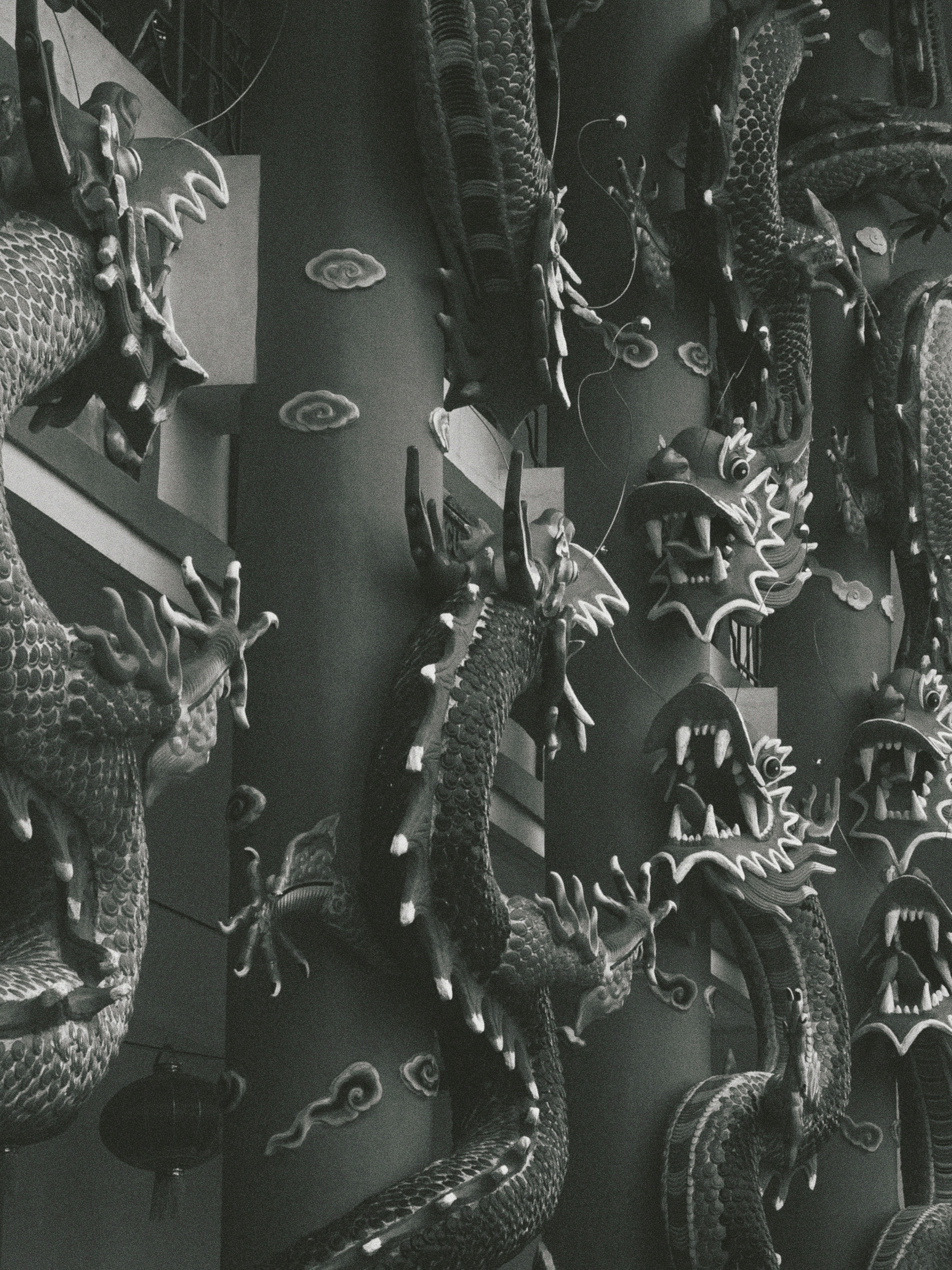 Dragon Frieze in Shadowed Columns