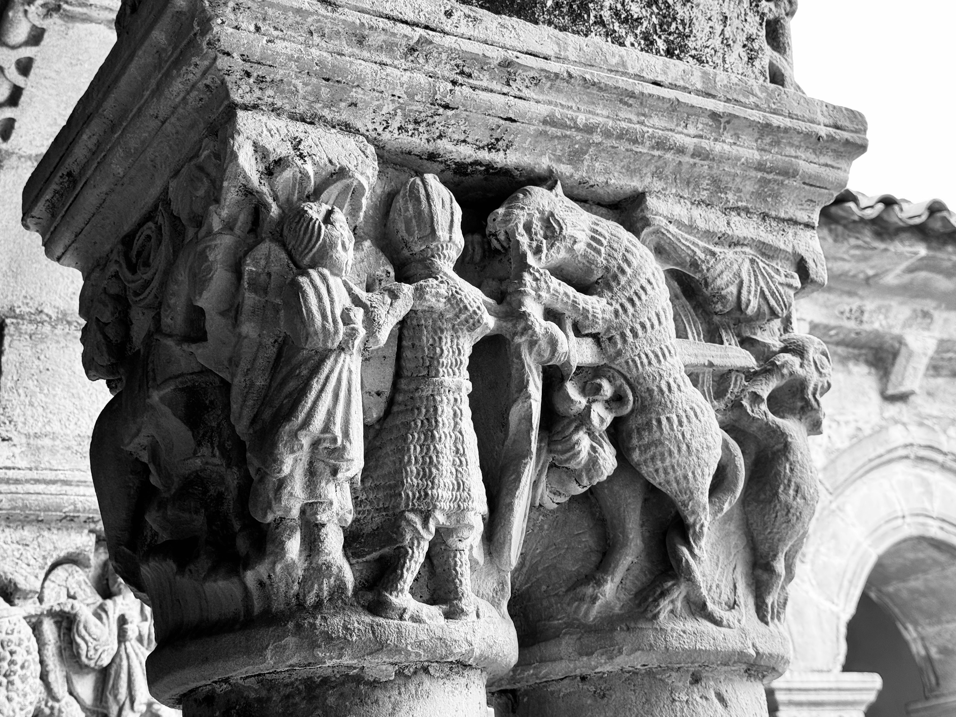 Carved Figures in Stone: A Close-Up of Architectural Sculptures