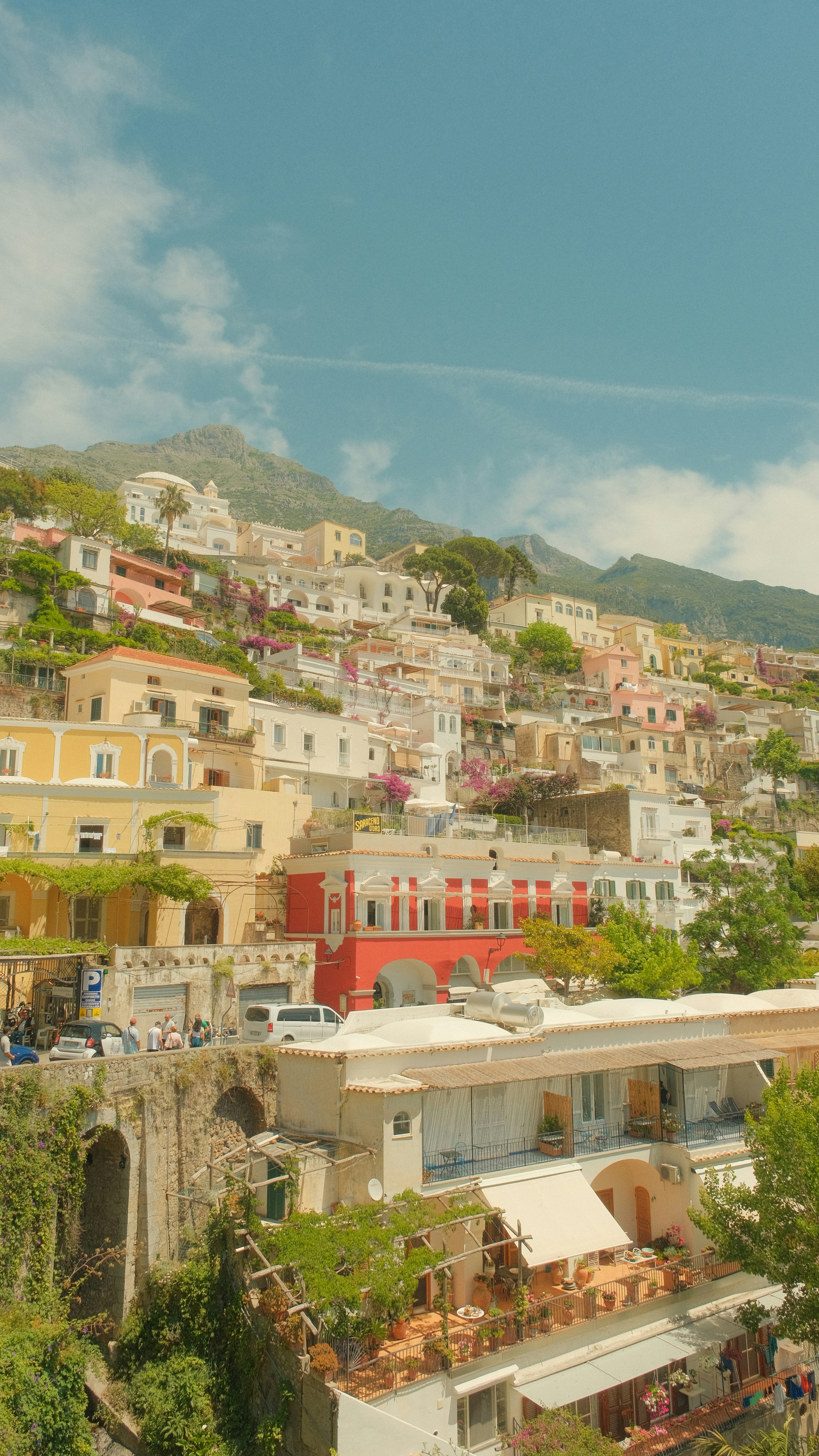  pastel hillside village cascade of terraces