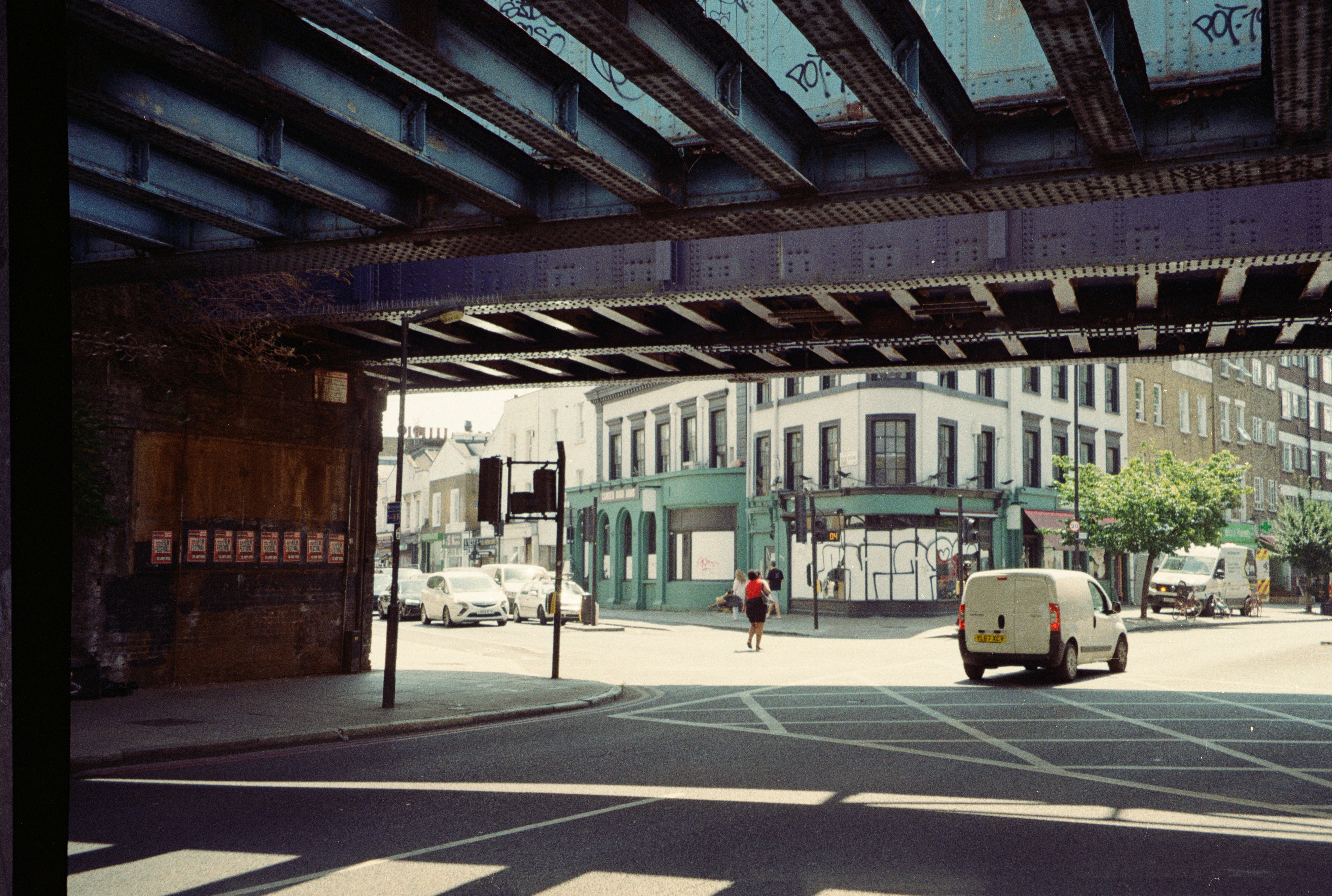 Under the Overpass: Quiet City Crossing at Dusk