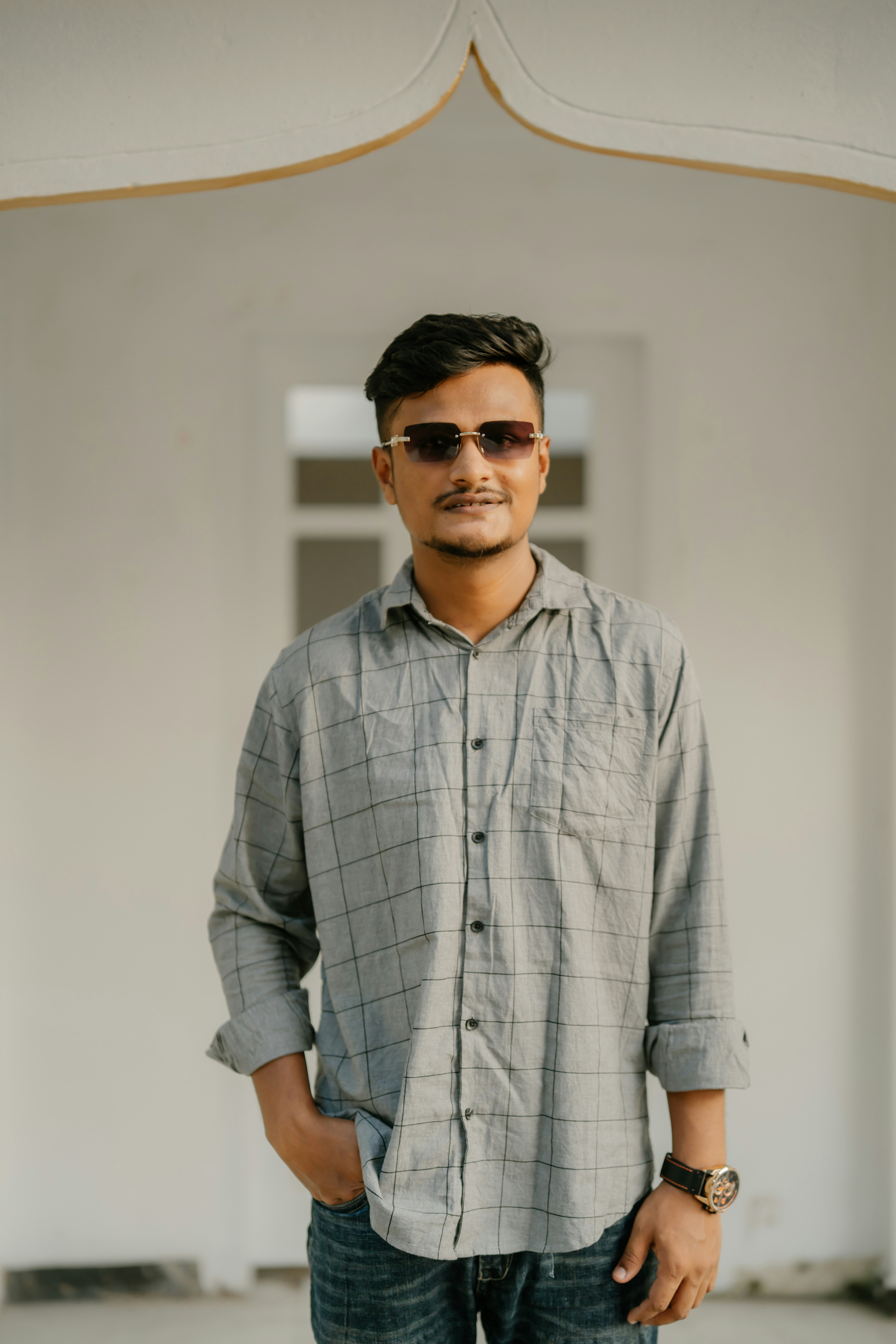 Midday Confidence: A Casual Portrait in Soft Urban Light