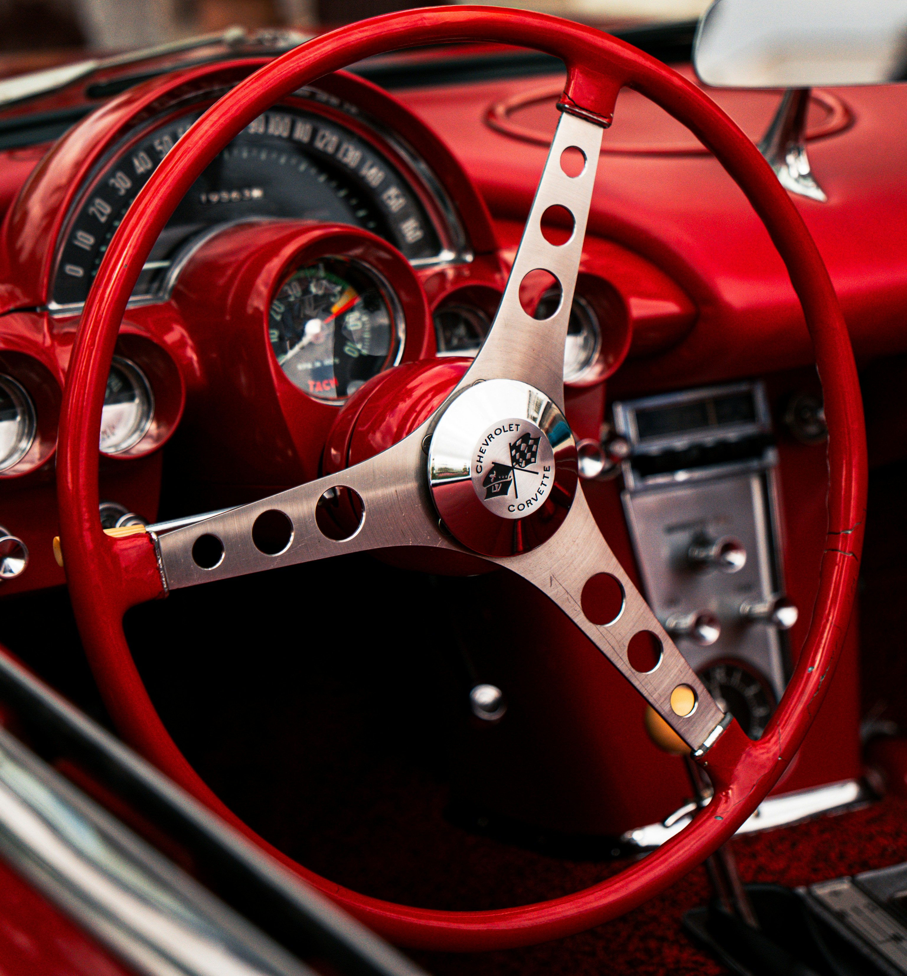 Crimson Nostalgia: The Classic steering in a Vintage Cockpit