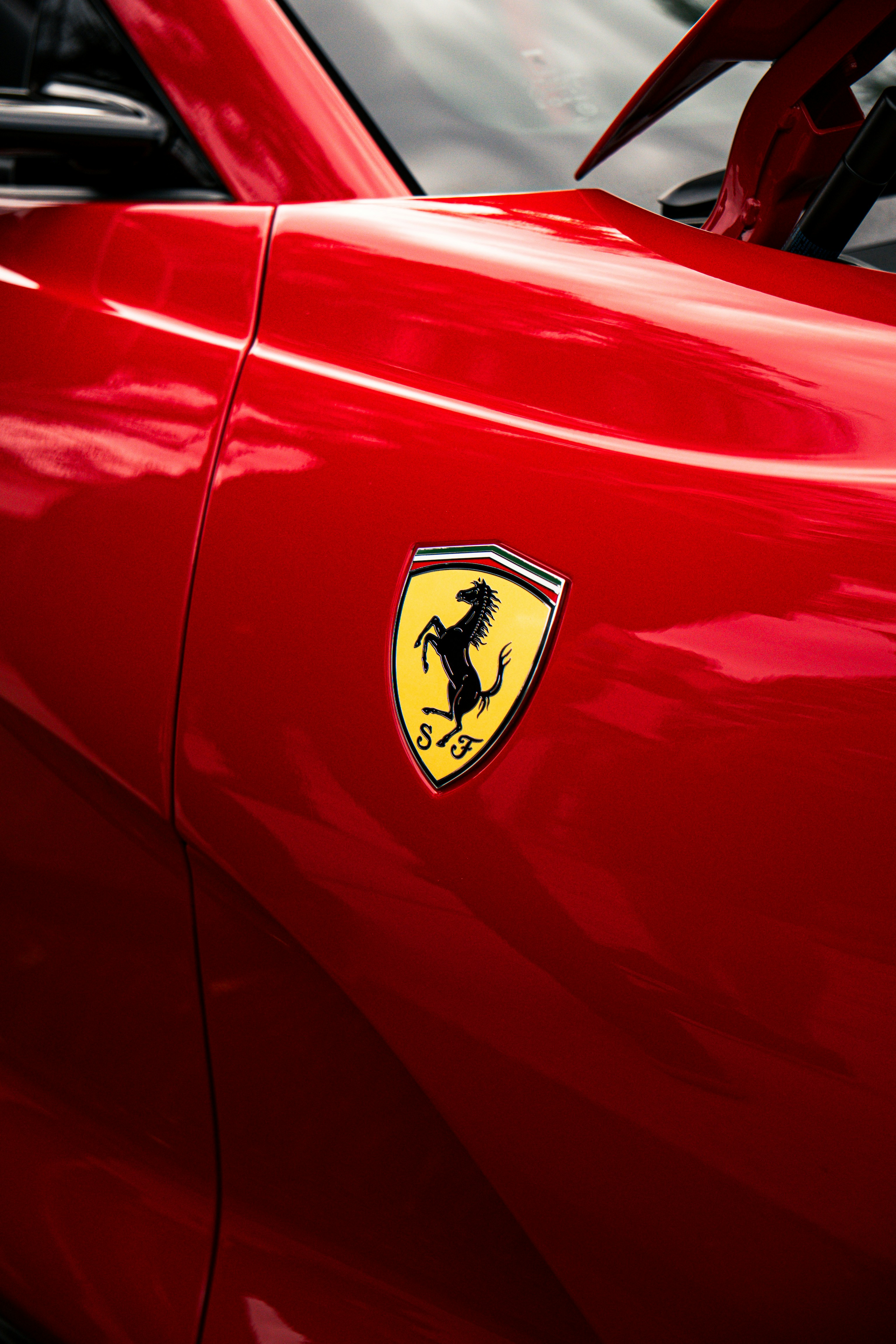 Ferrari Emblem in Focus: The Red Edge of Speed
