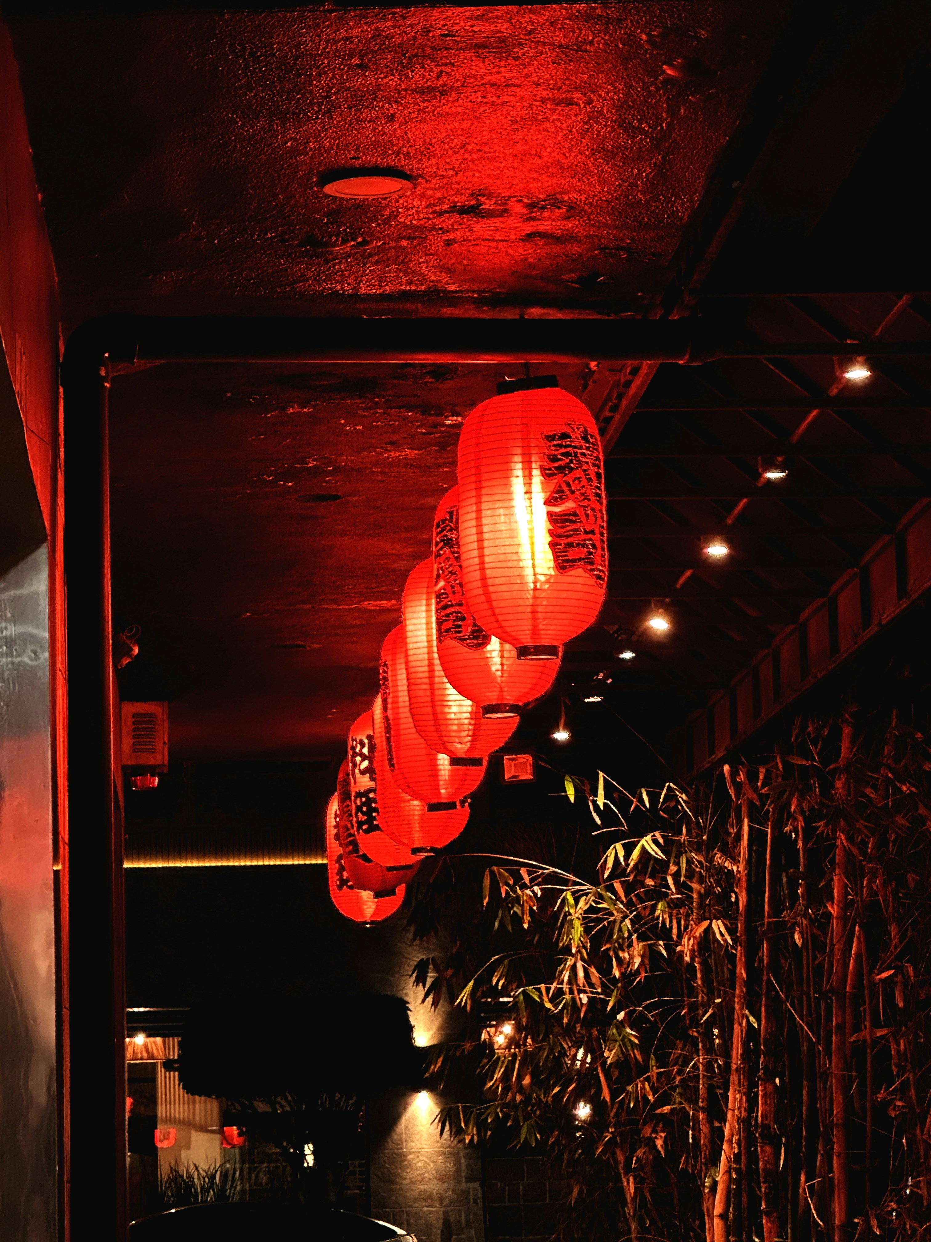 Red Lantern Row: Night Alley with Warm Glow
