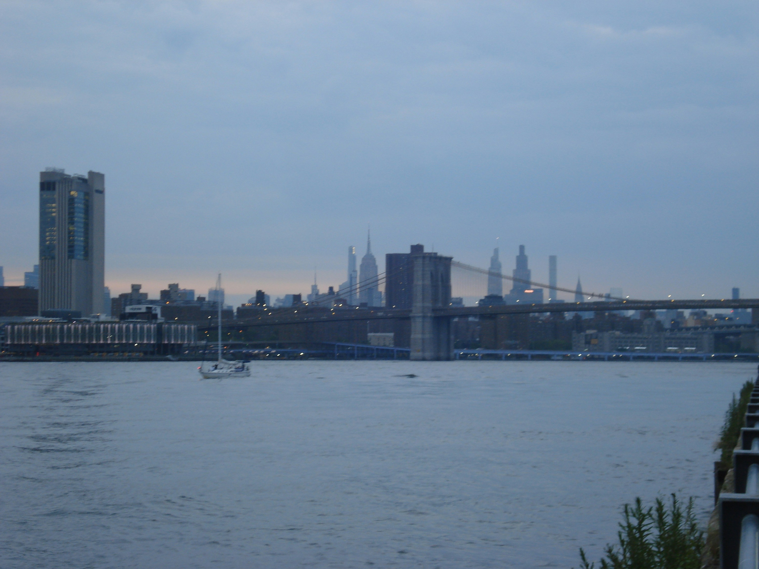 City Silhouette and Quiet River at Dusk