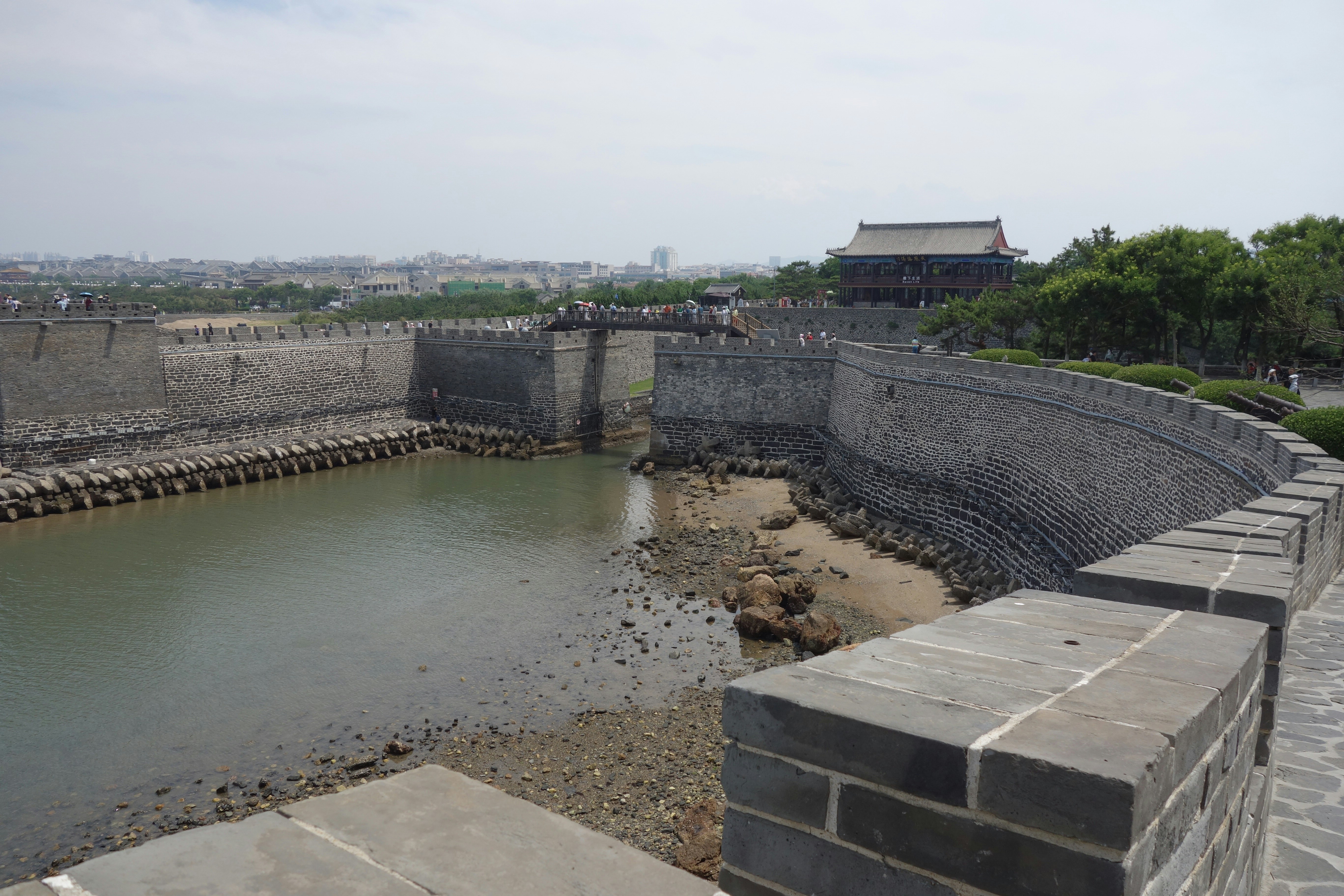 Stone Ramparts and Moat: Overlooking an Ancient Korean Fortress