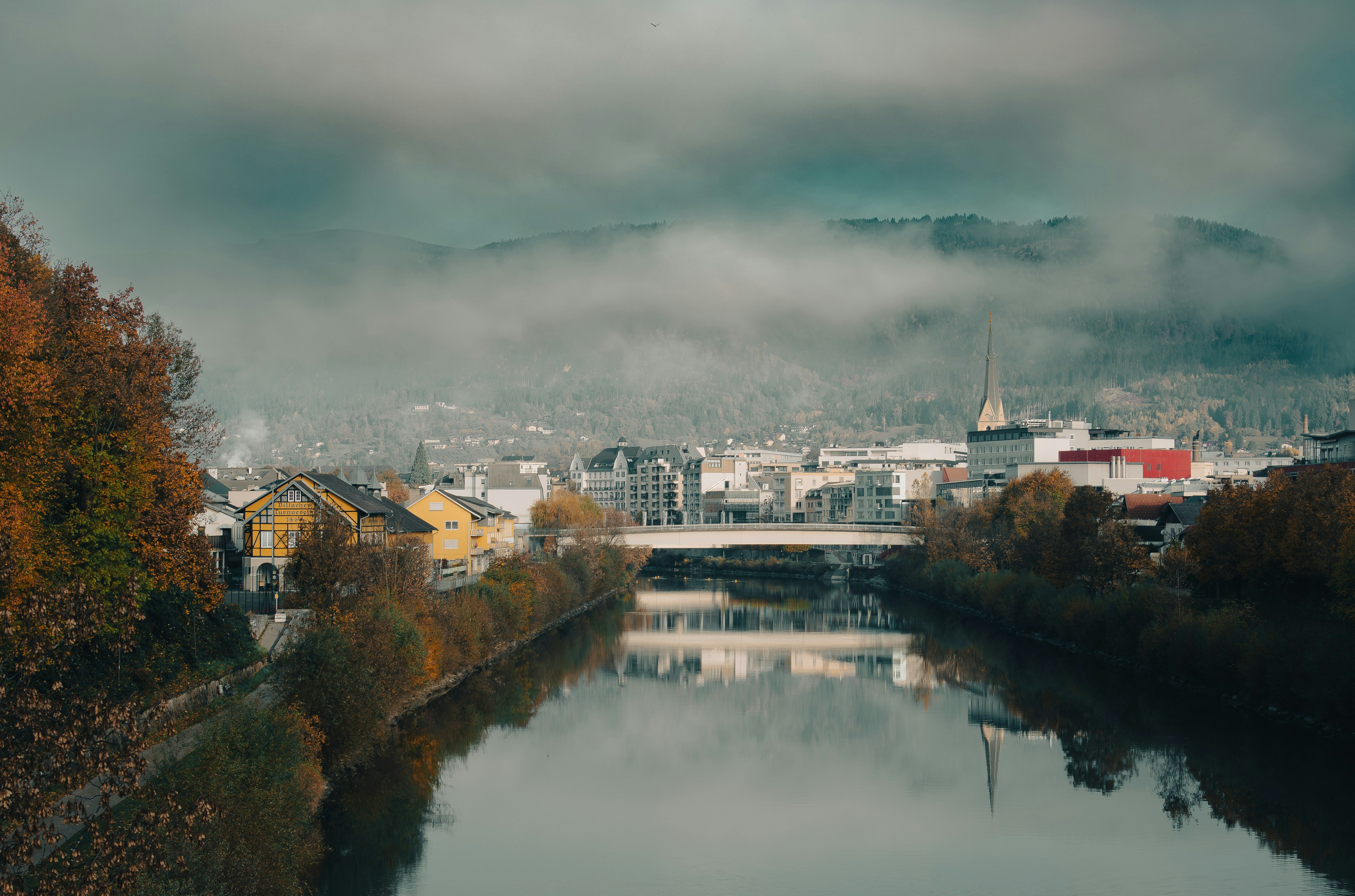Mist over the River: A Quiet Norwegian-Like Town Emerges