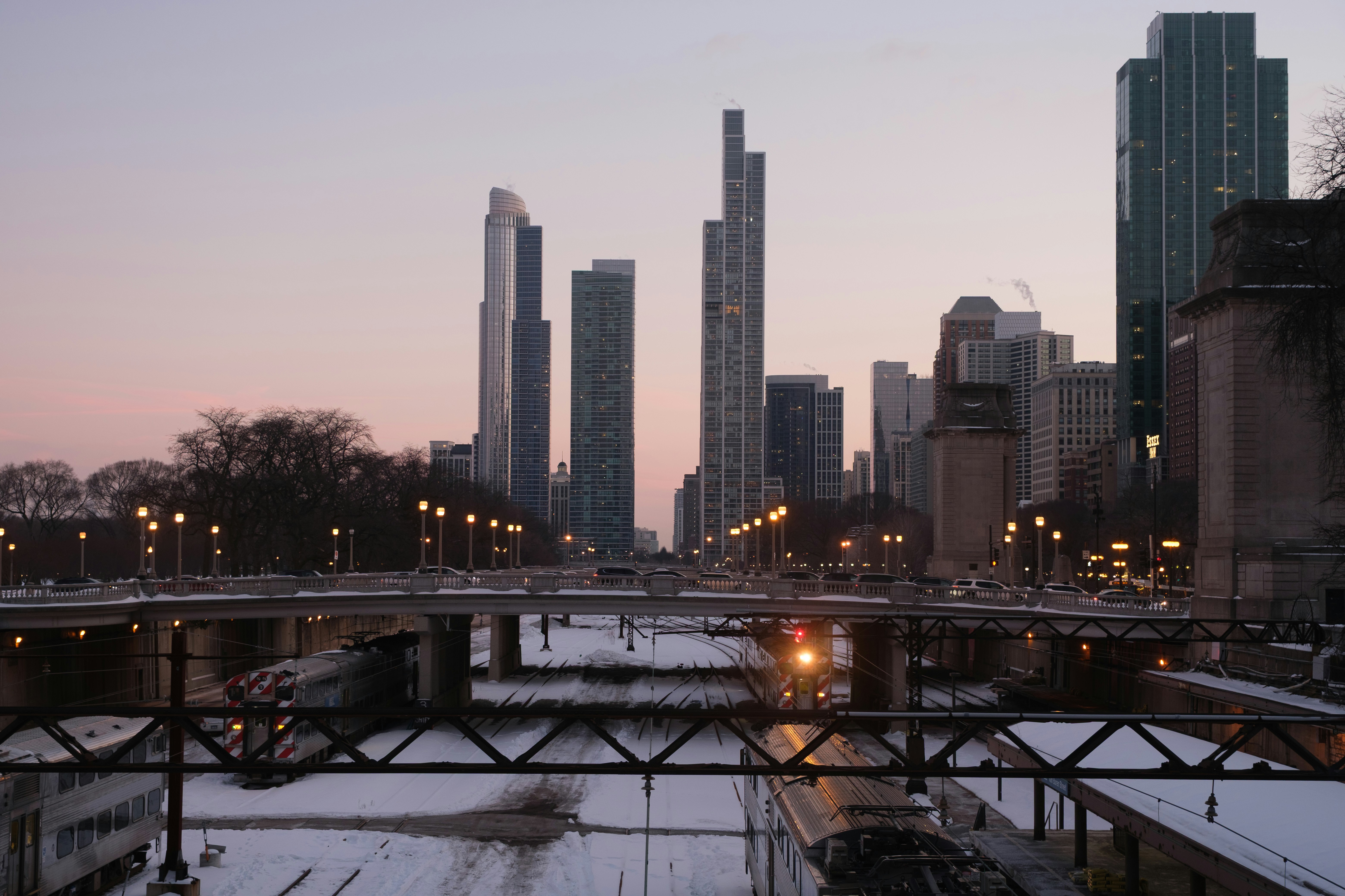 Dawn Over the Snow-Covered Skyline