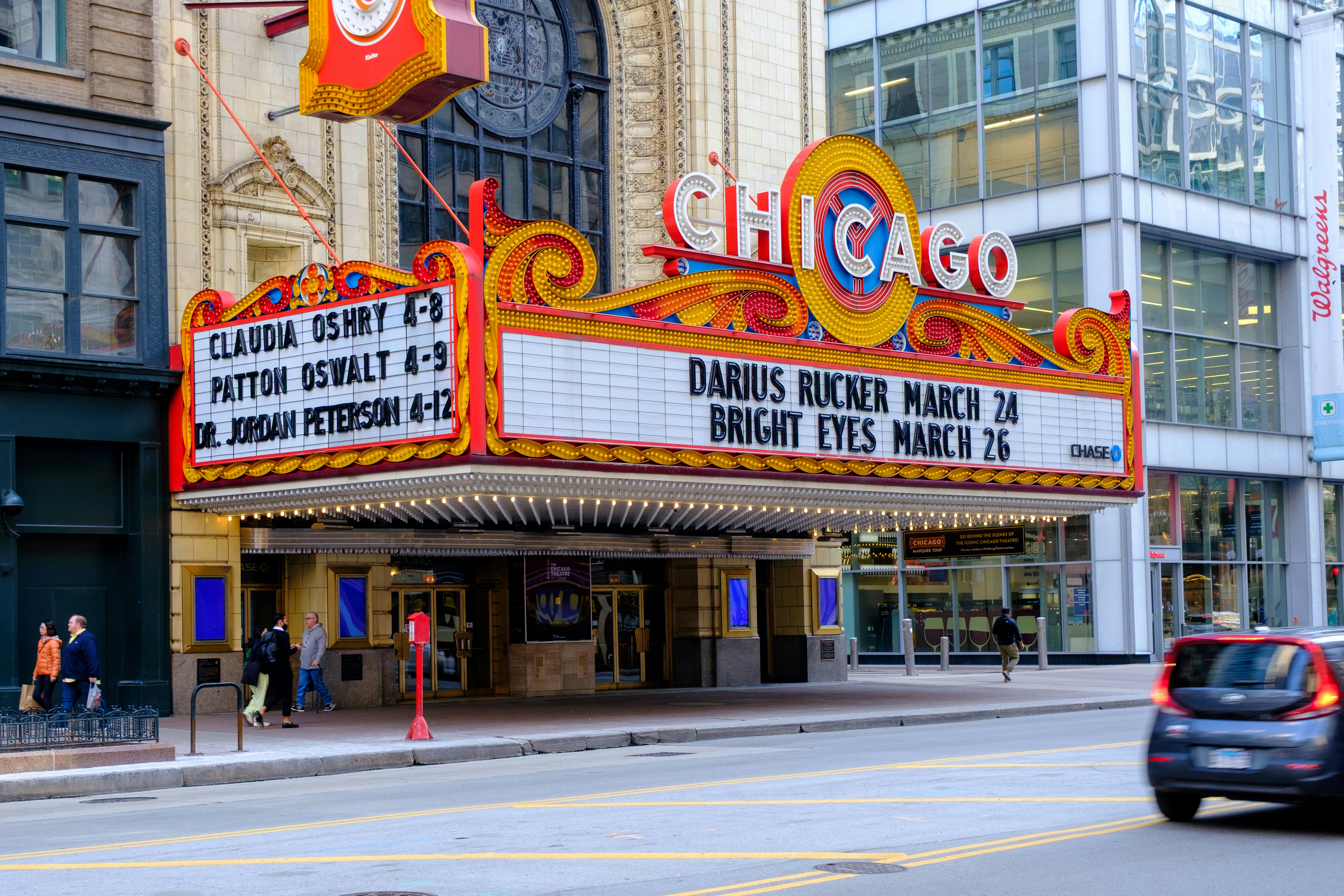 Marquee Glow: The Chicago Theatre in Motion