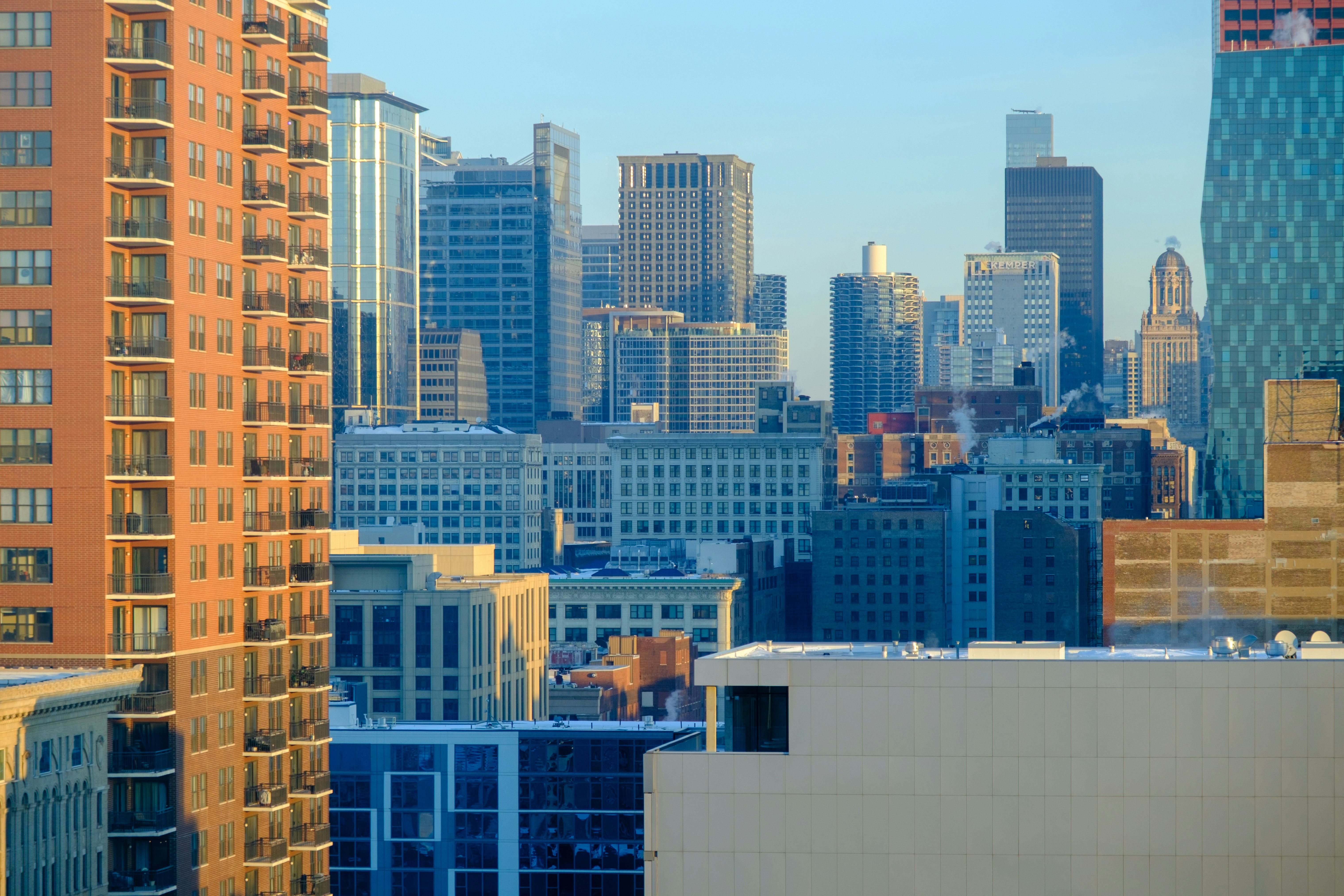 Sunlit Skyline: A-Neighborhood Dreamscape Above the Rooftops