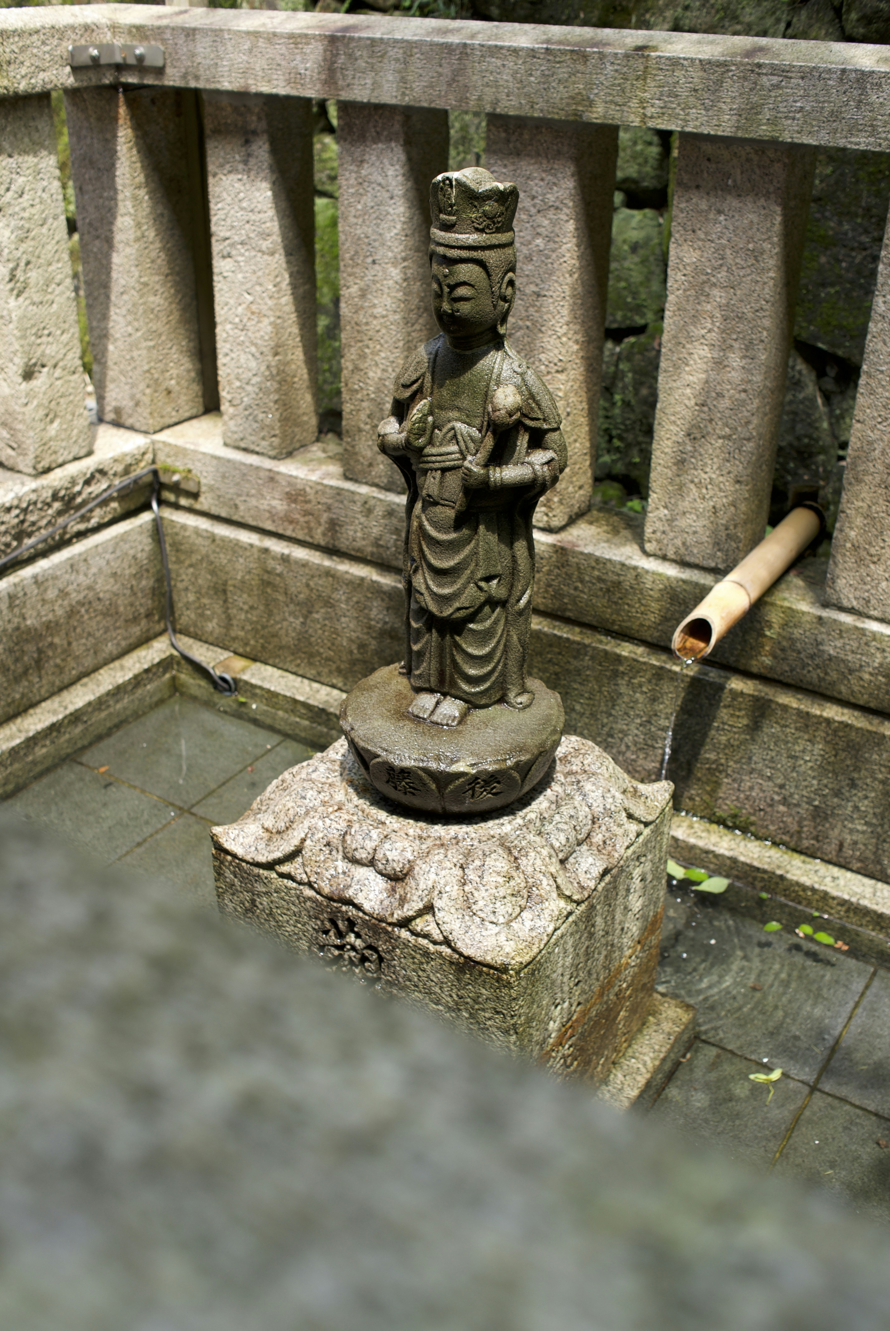 Stone Divinity Standing at the Temple Edge