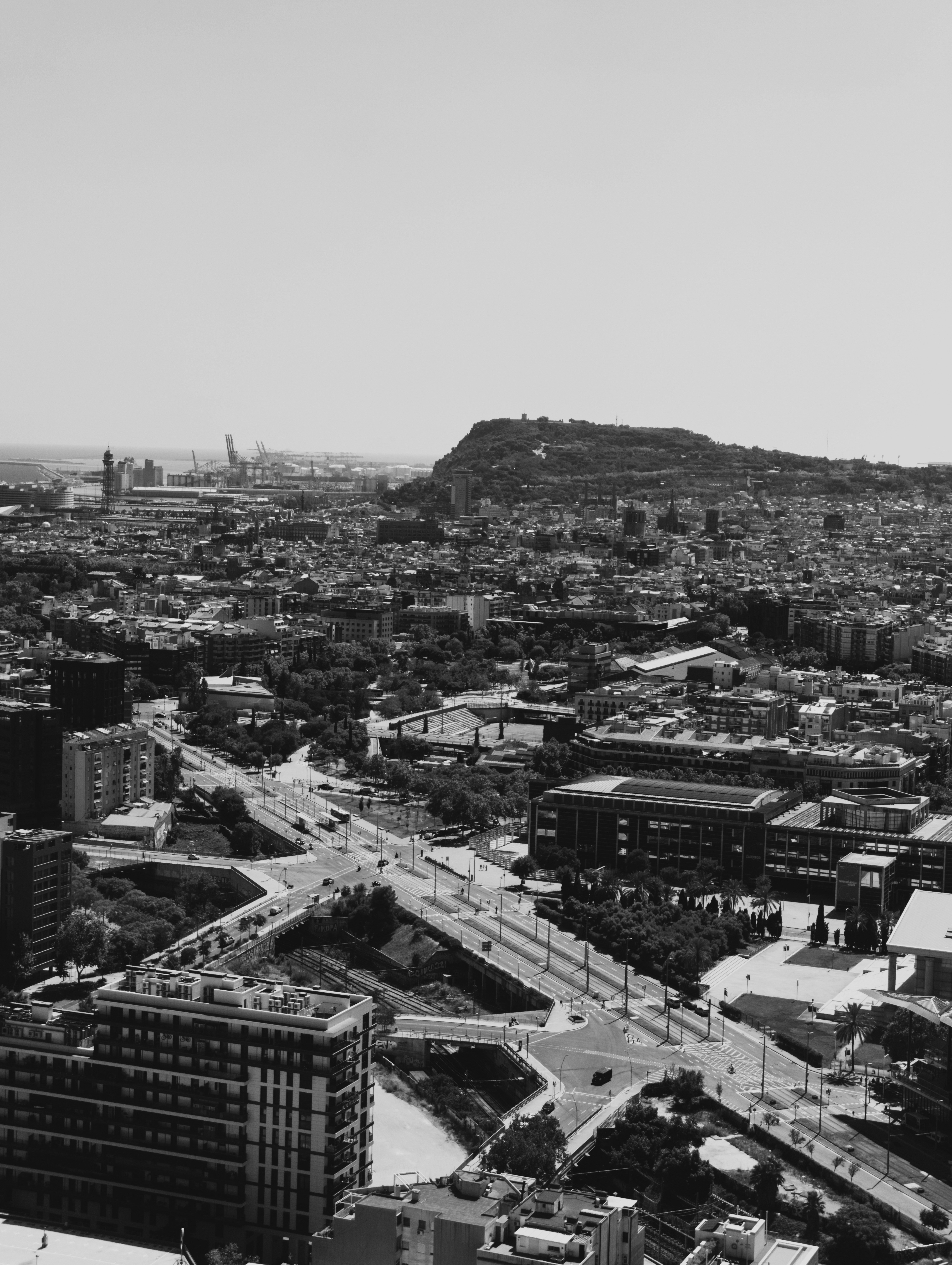 Urban Cascade: Aerial Streetscape from the Hilltop