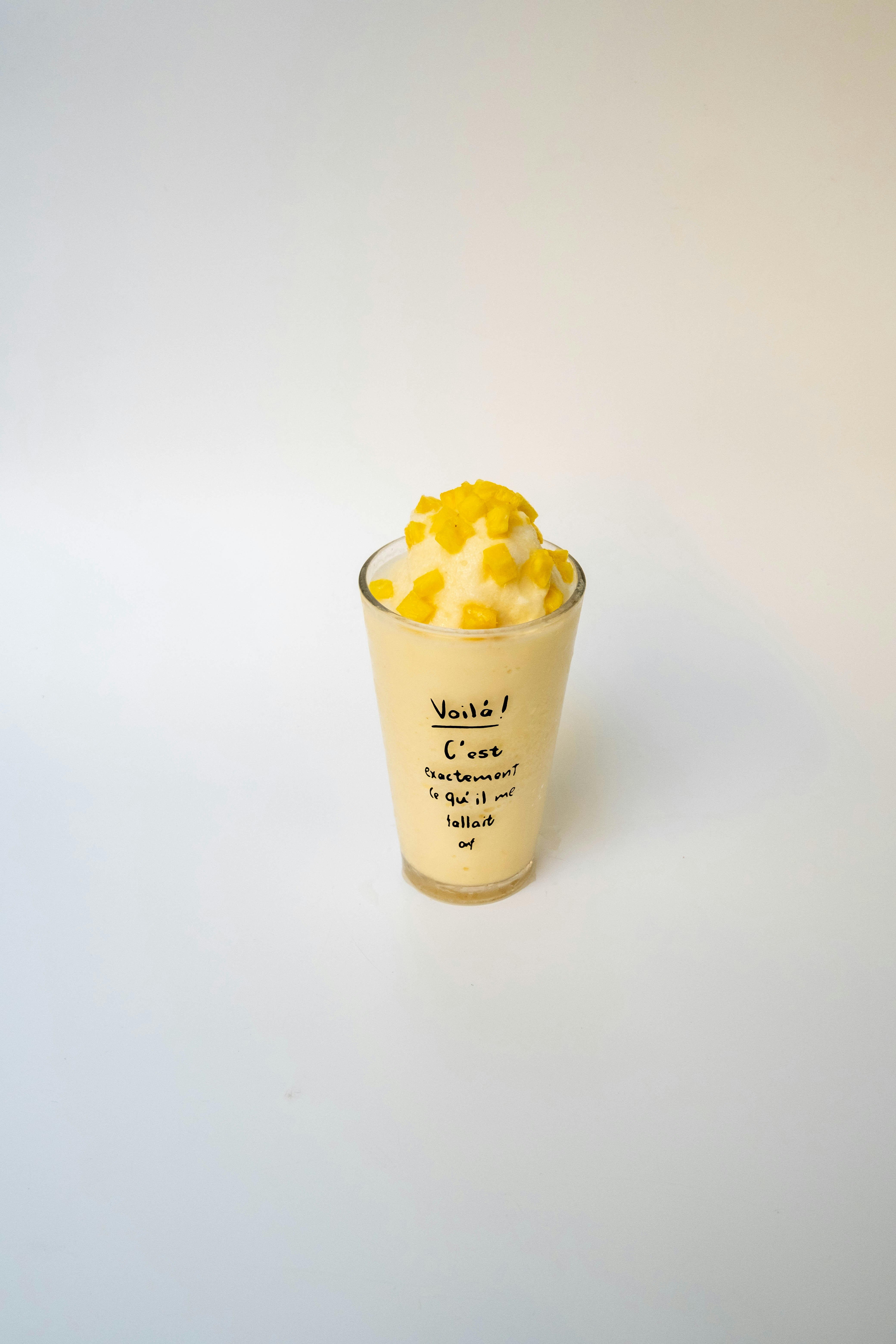 Pineapple Crown on a Vanilla Float: A Minimal Still Life