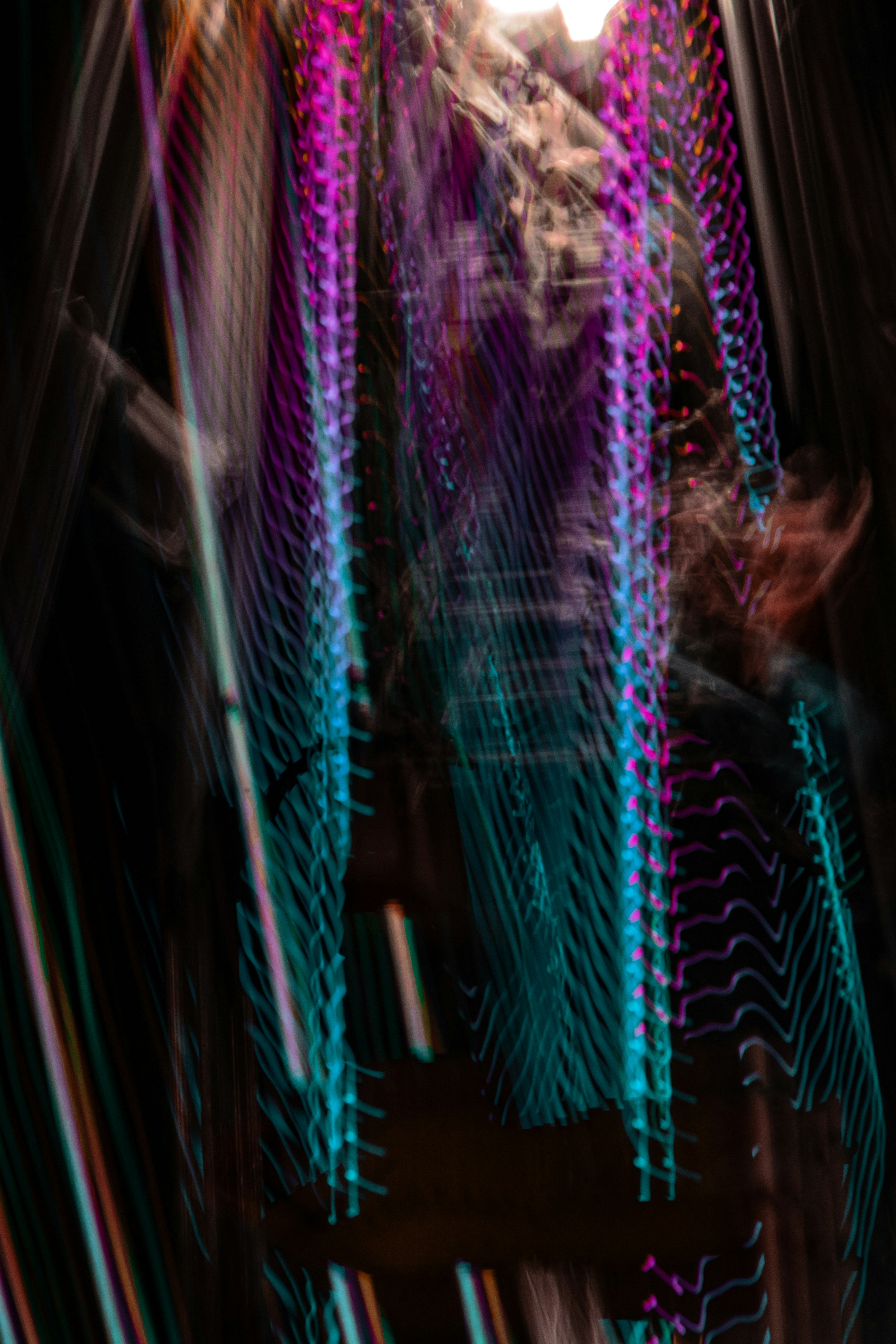 Neon Light Trails in Motion