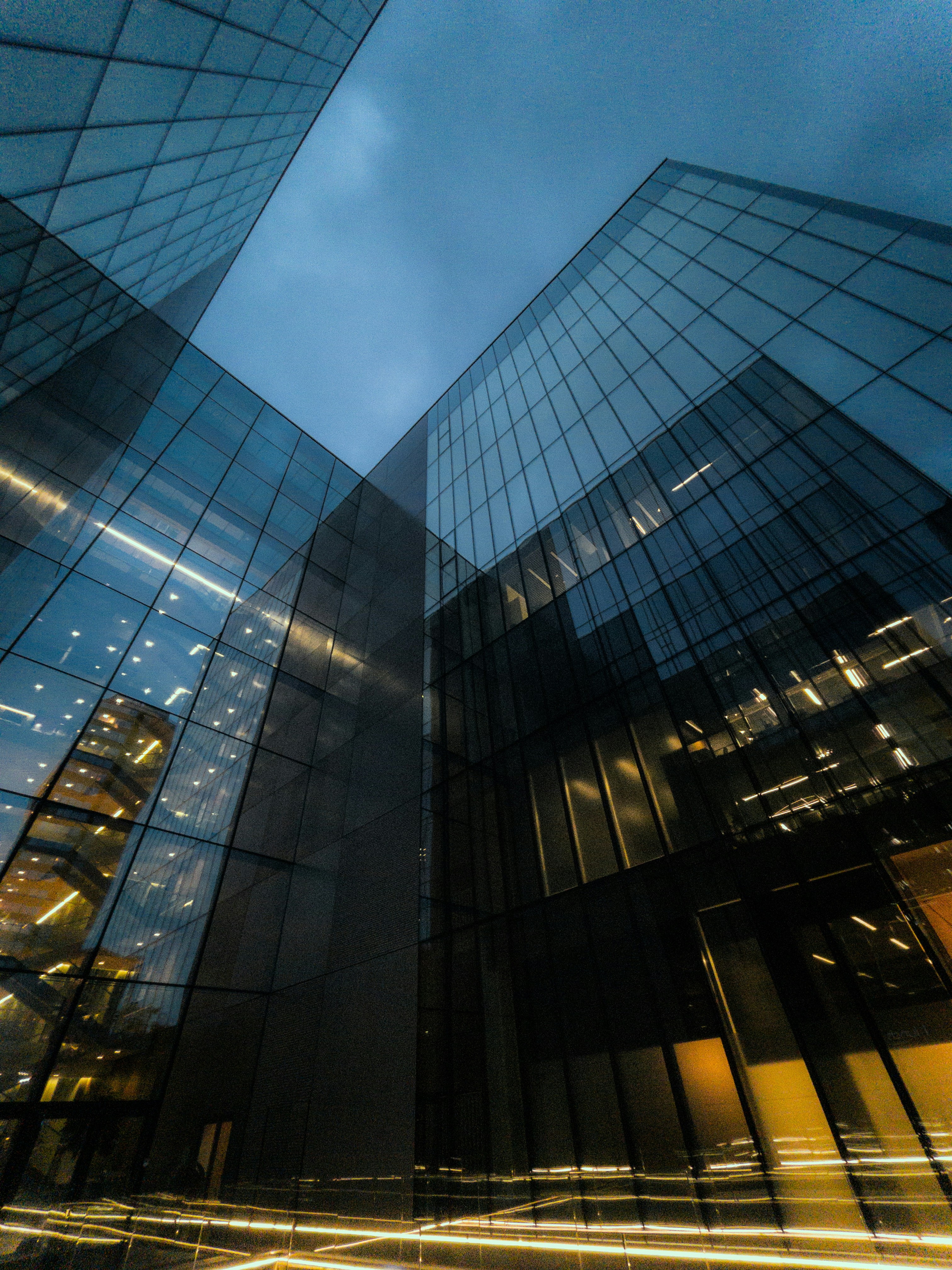 Glass Facades Converge Toward a Narrow Sky