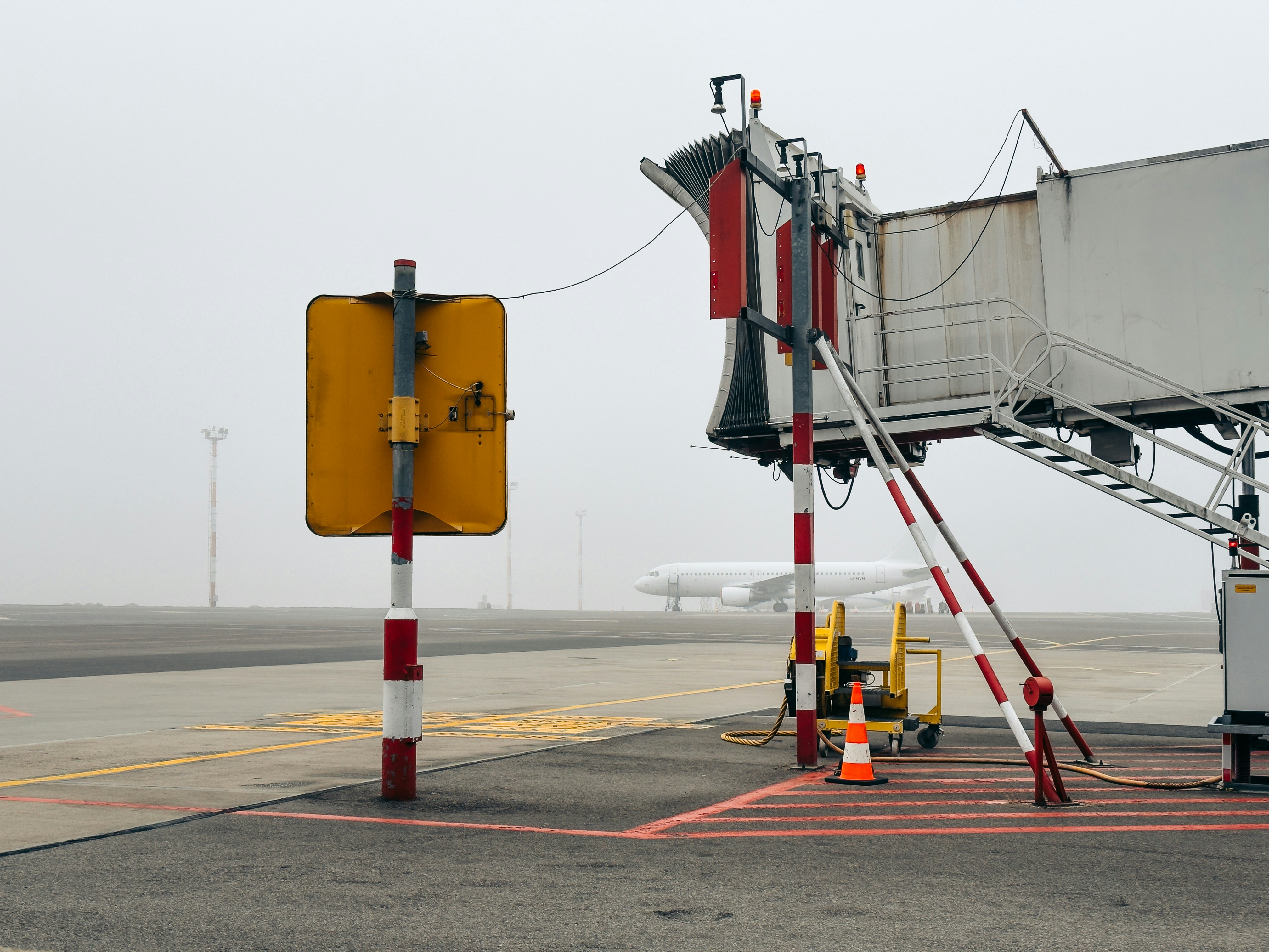 Staging Ramp at a Quiet Airport Gate