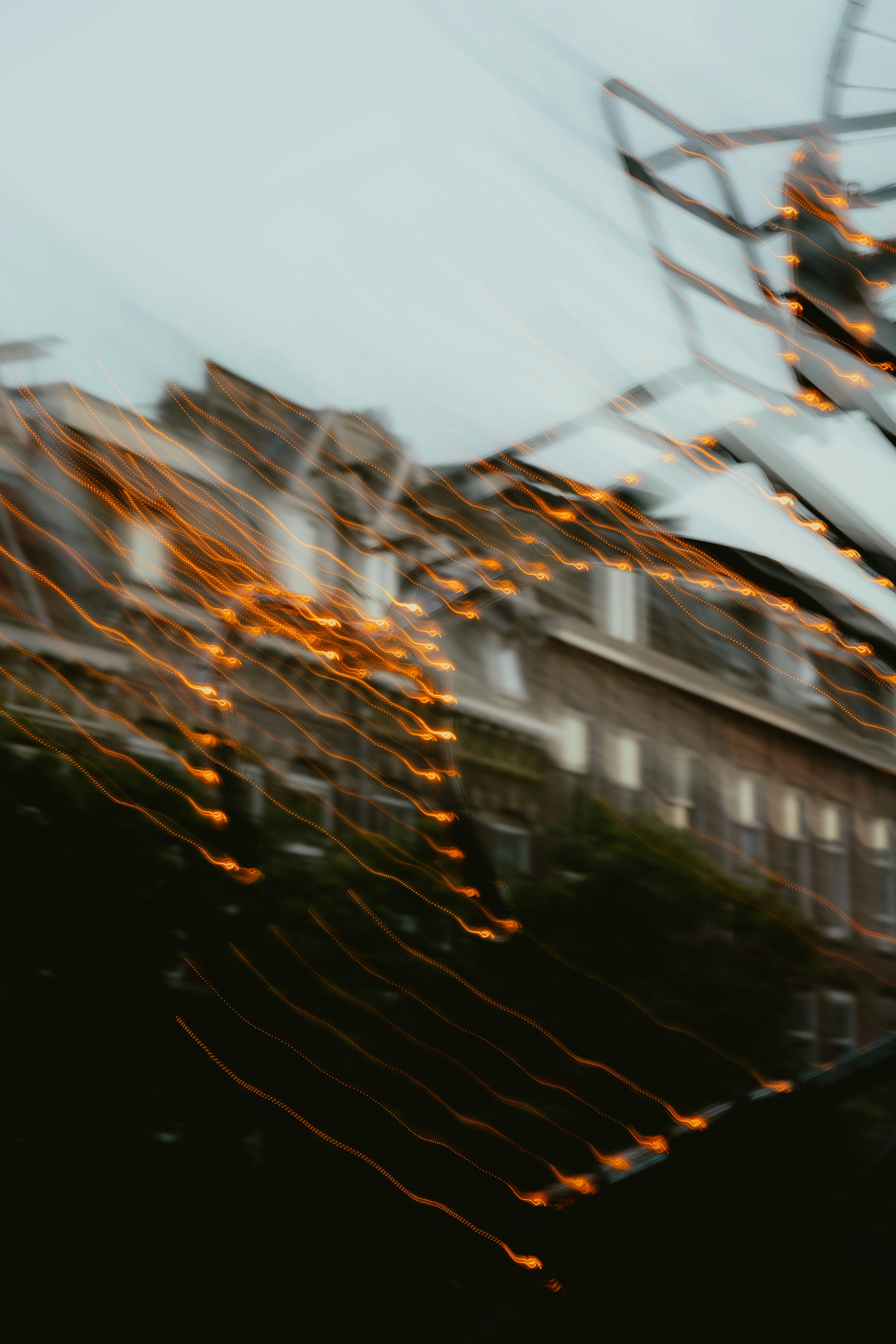 Motion in the City Lights: blurred wires and warm bokeh