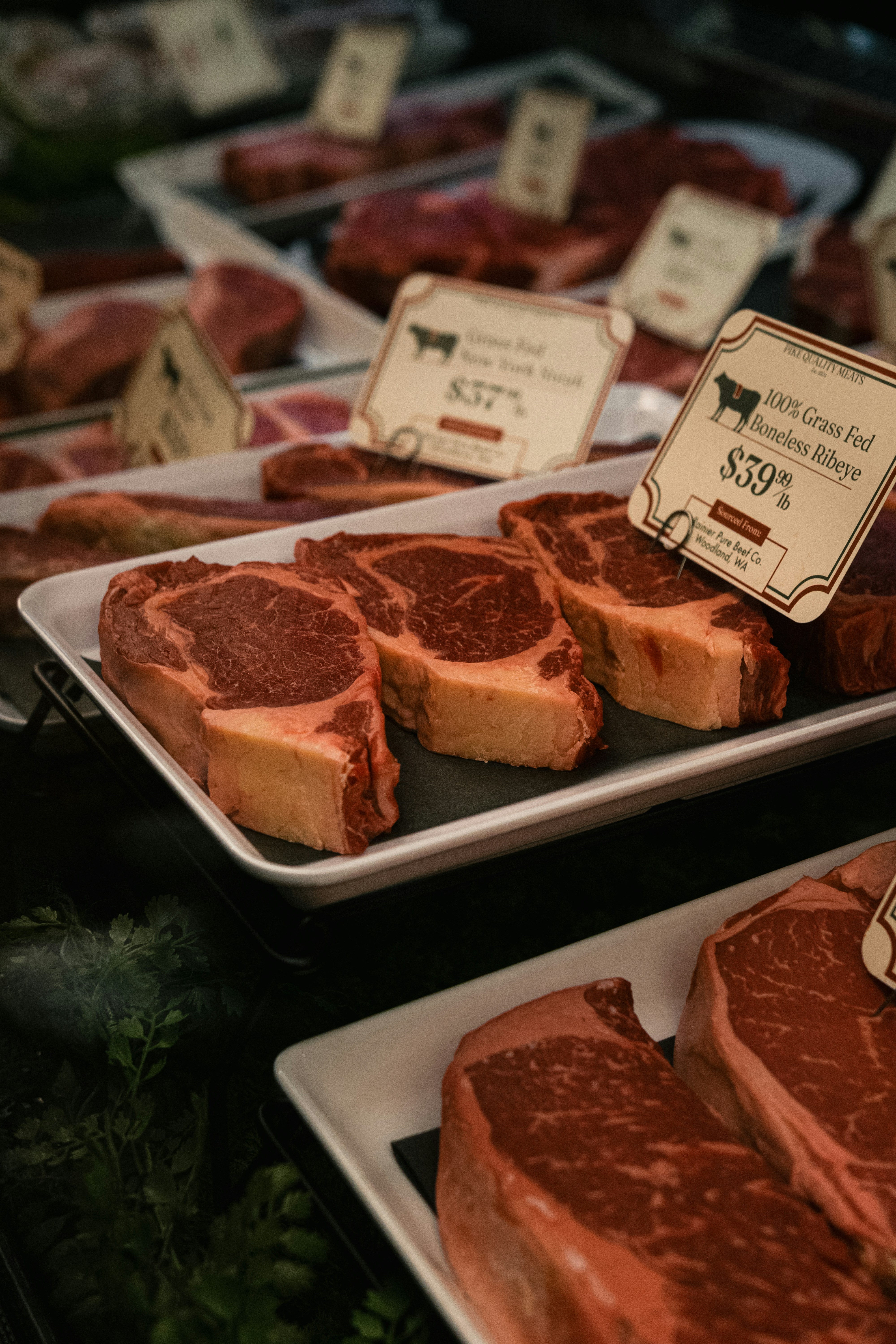 Prime Cuts on Display: A Velvet Spread of Tender Ribeye