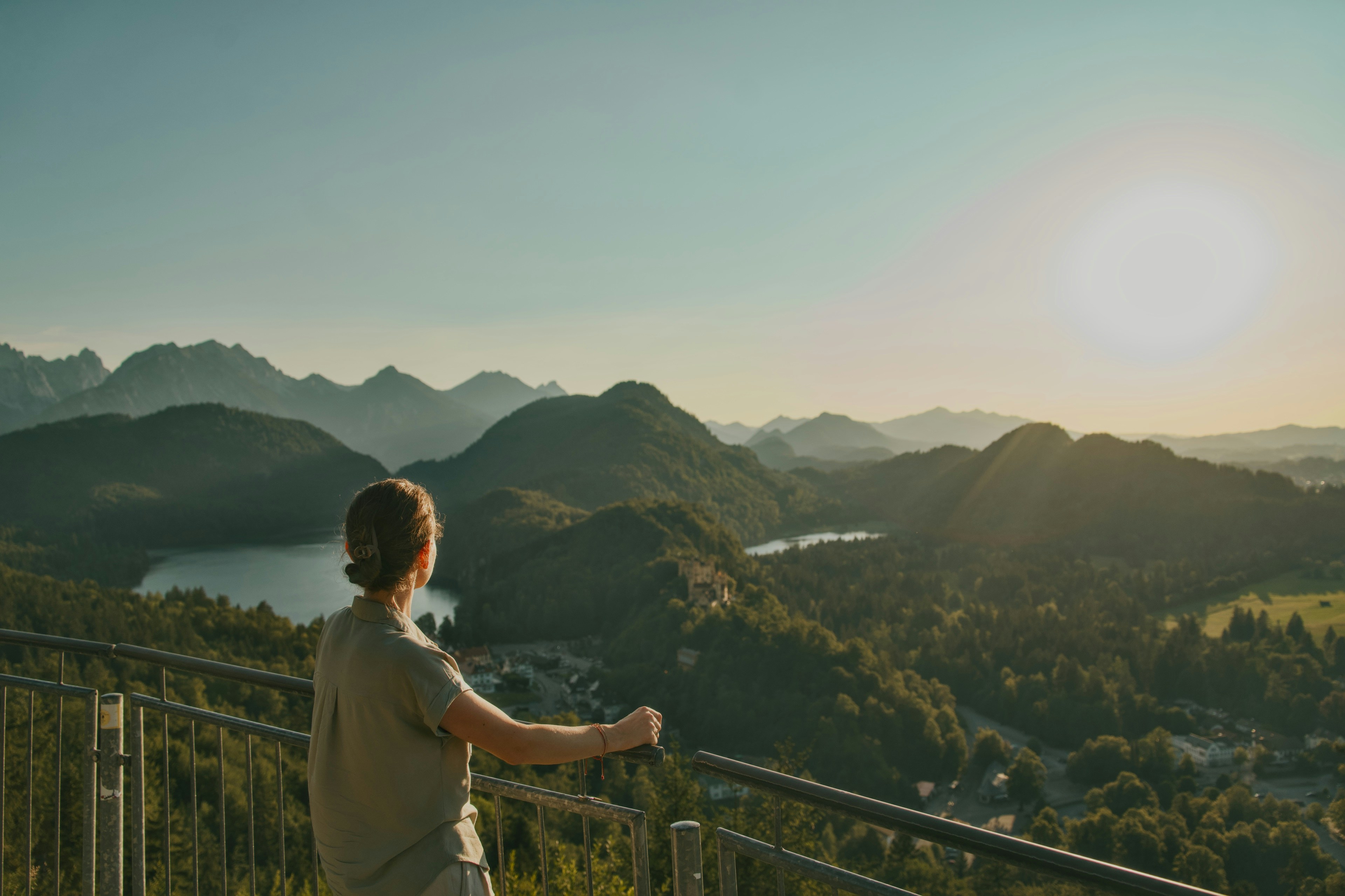 Overlook with a Contemplative View from the Rail