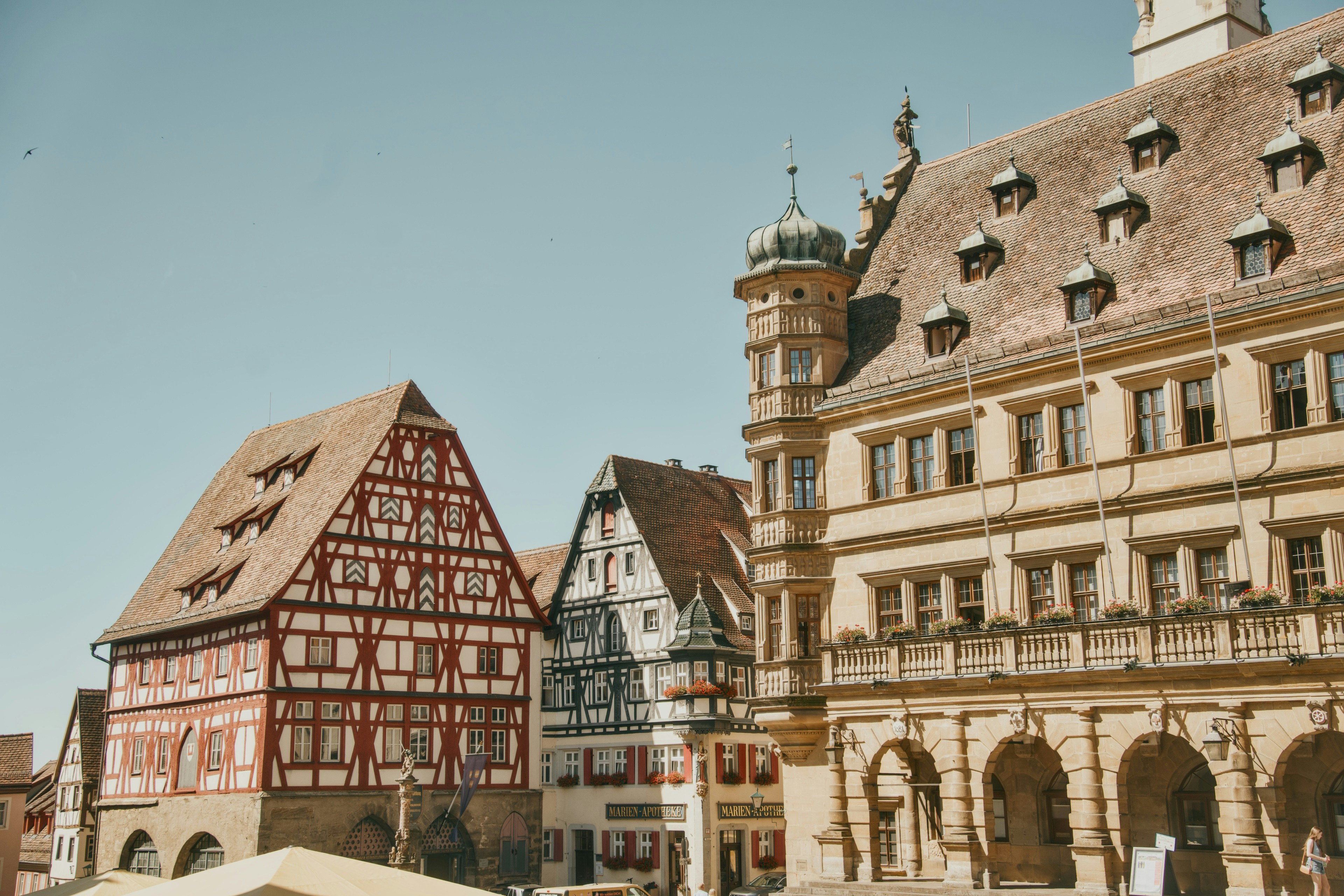 Timbered Facades and Stateliest Archways in a European Square