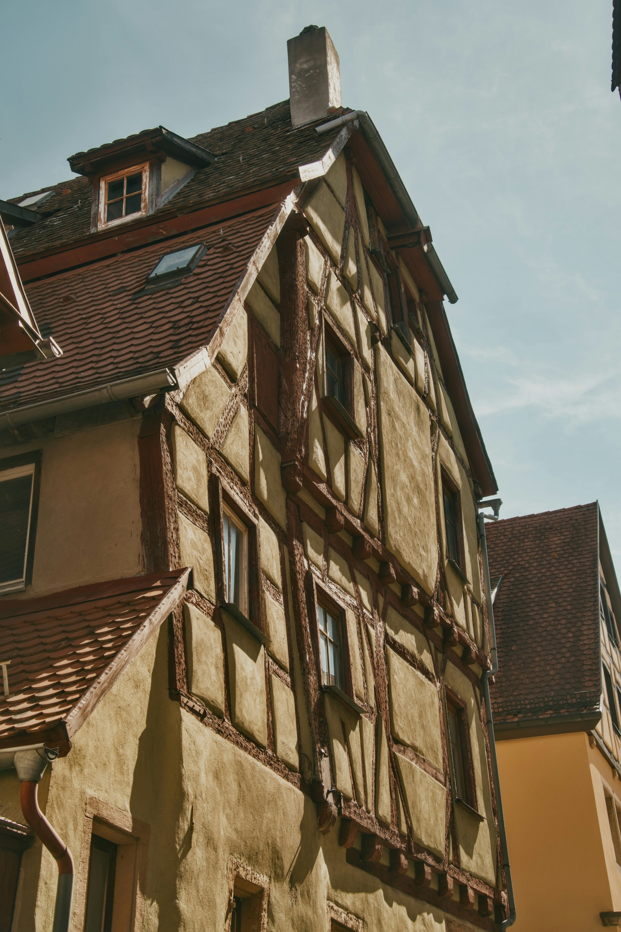 Timbered Facade under a Baltic Sky