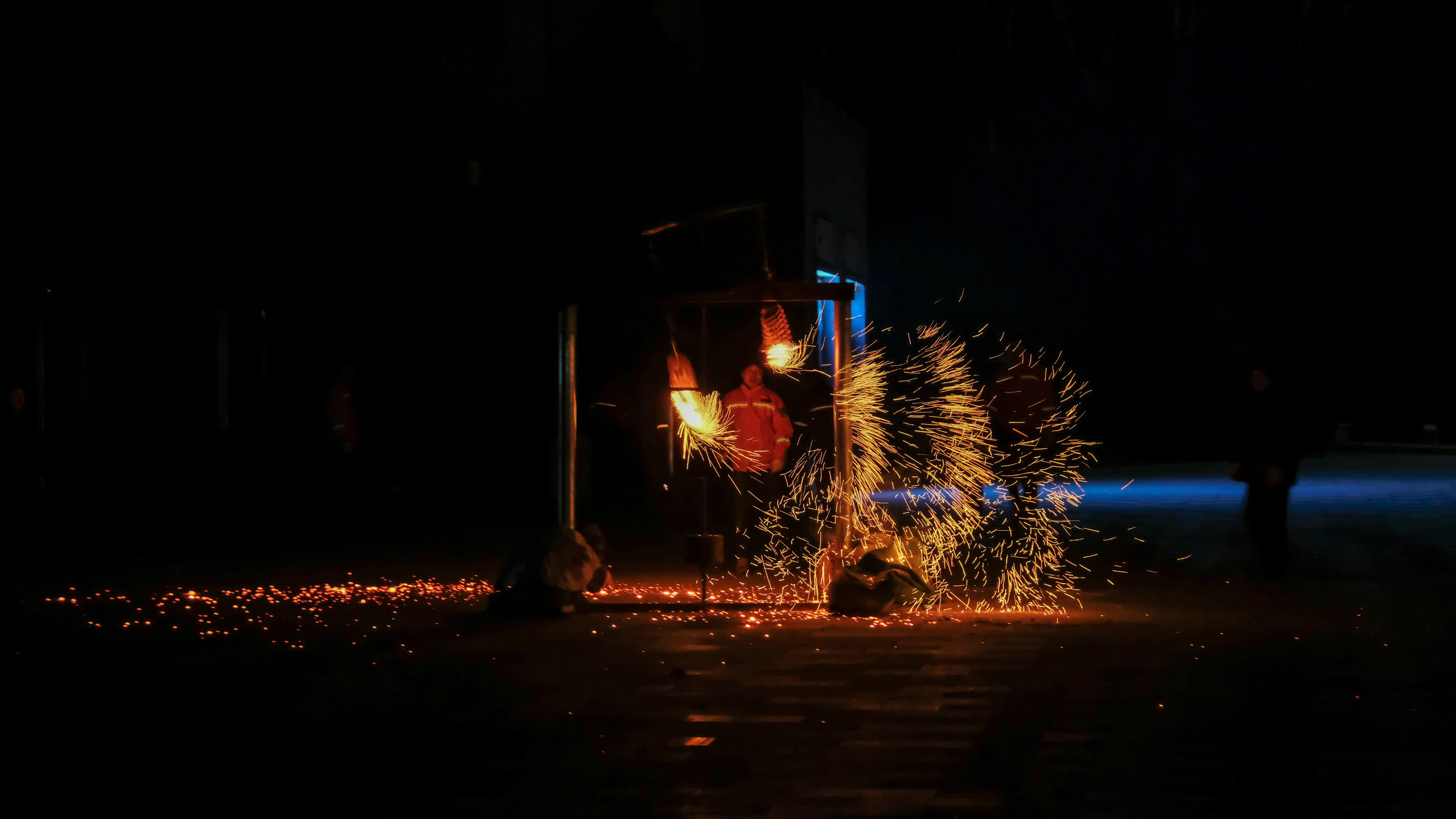 Midnight Sparks: A Quiet Fireworks Moment in the Dark