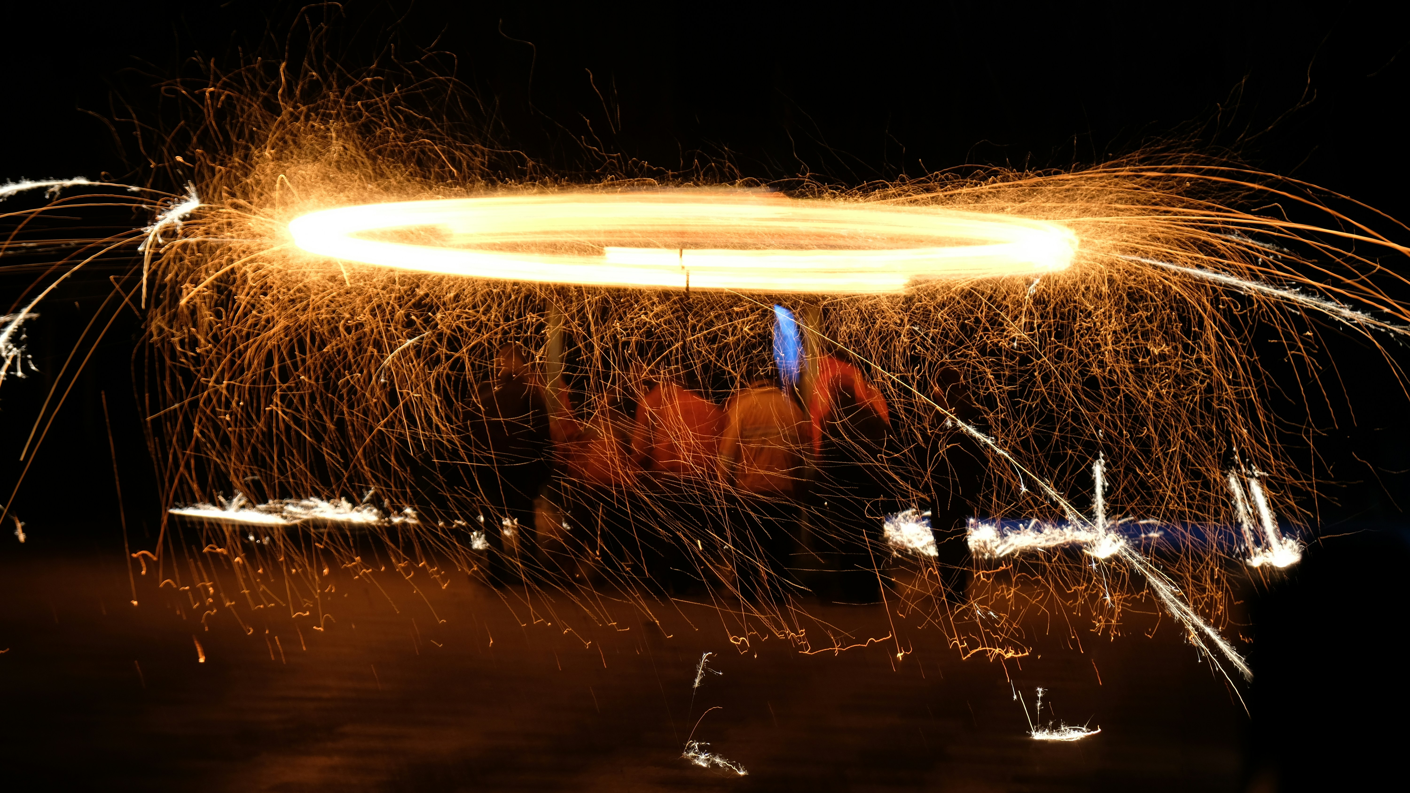 Fire-friendly Blur: Steel Wool Dance Over Dark Shore