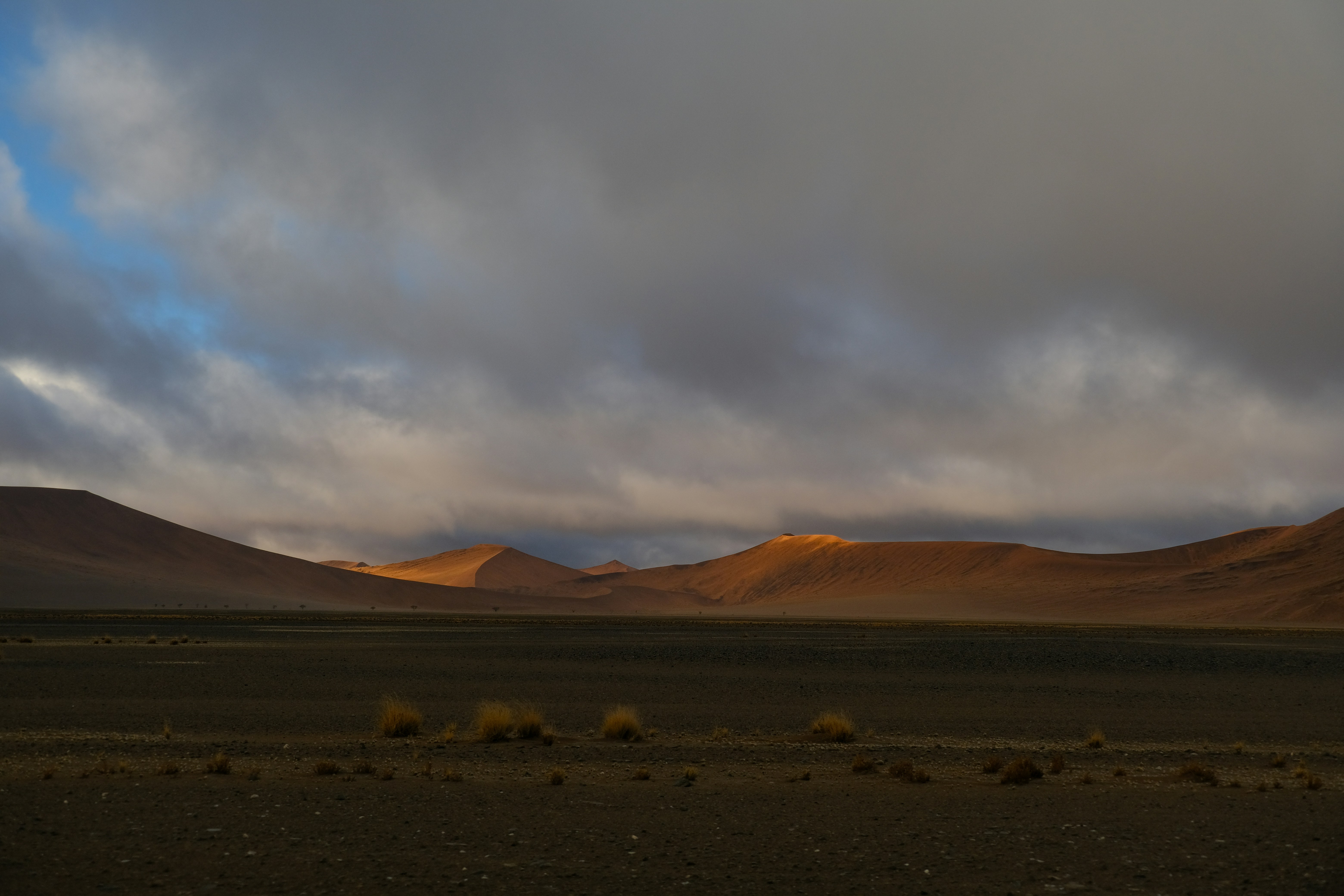 Sunlit Dune Ridge at Dusk