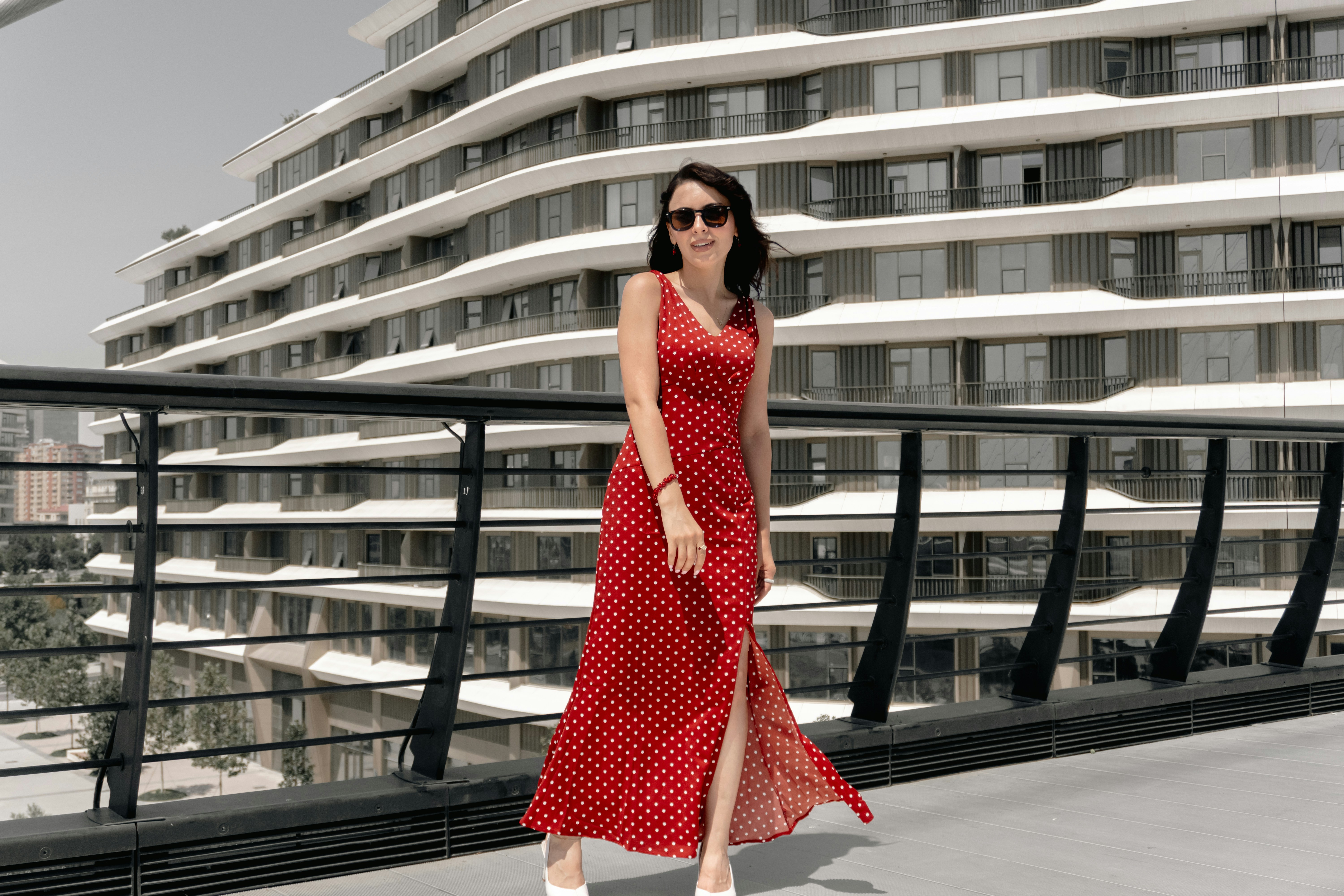 Red Dress on the Waterfront Arcade