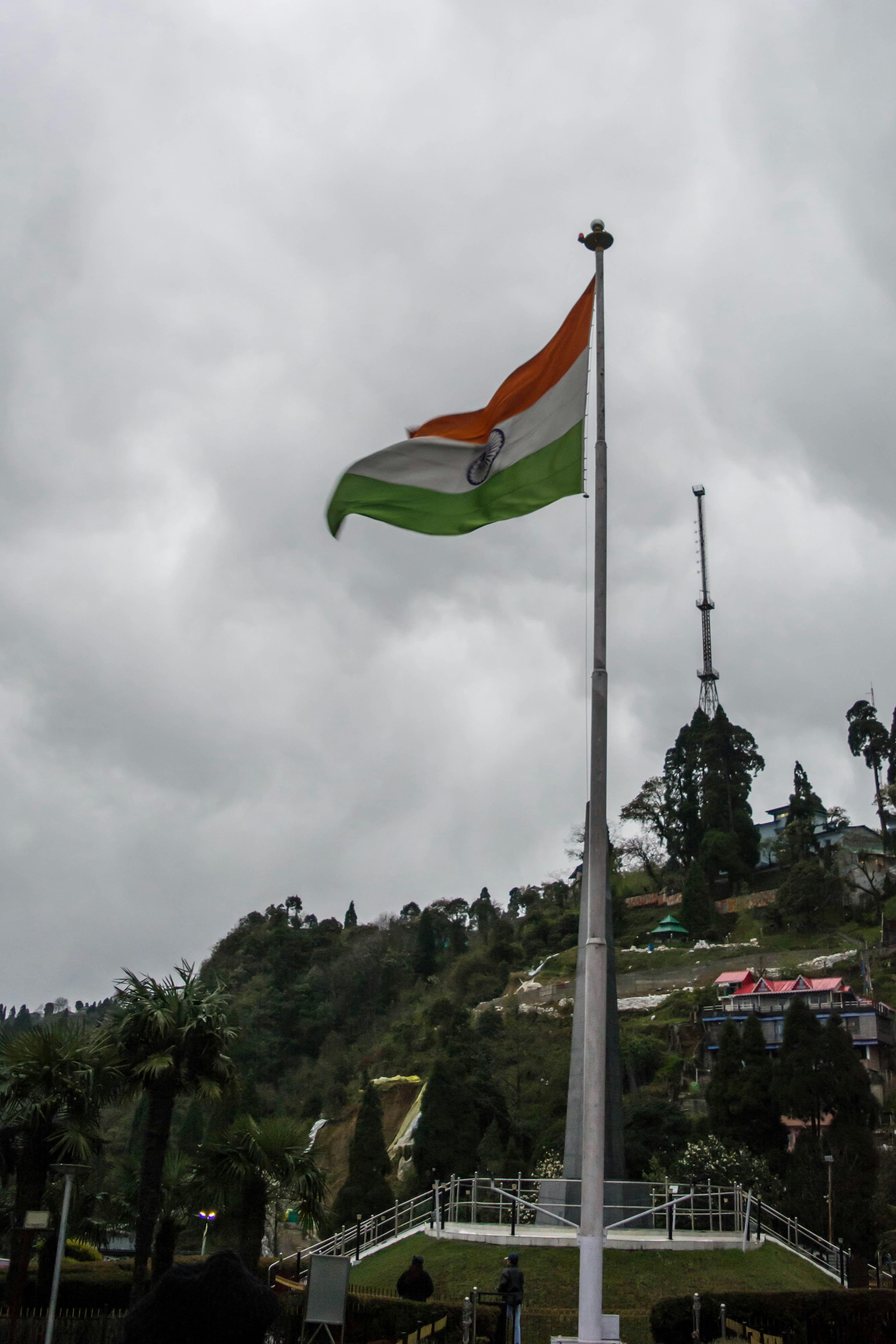 Flag Above the Hills: A Proud Indian Tricolour at a Scenic Summit